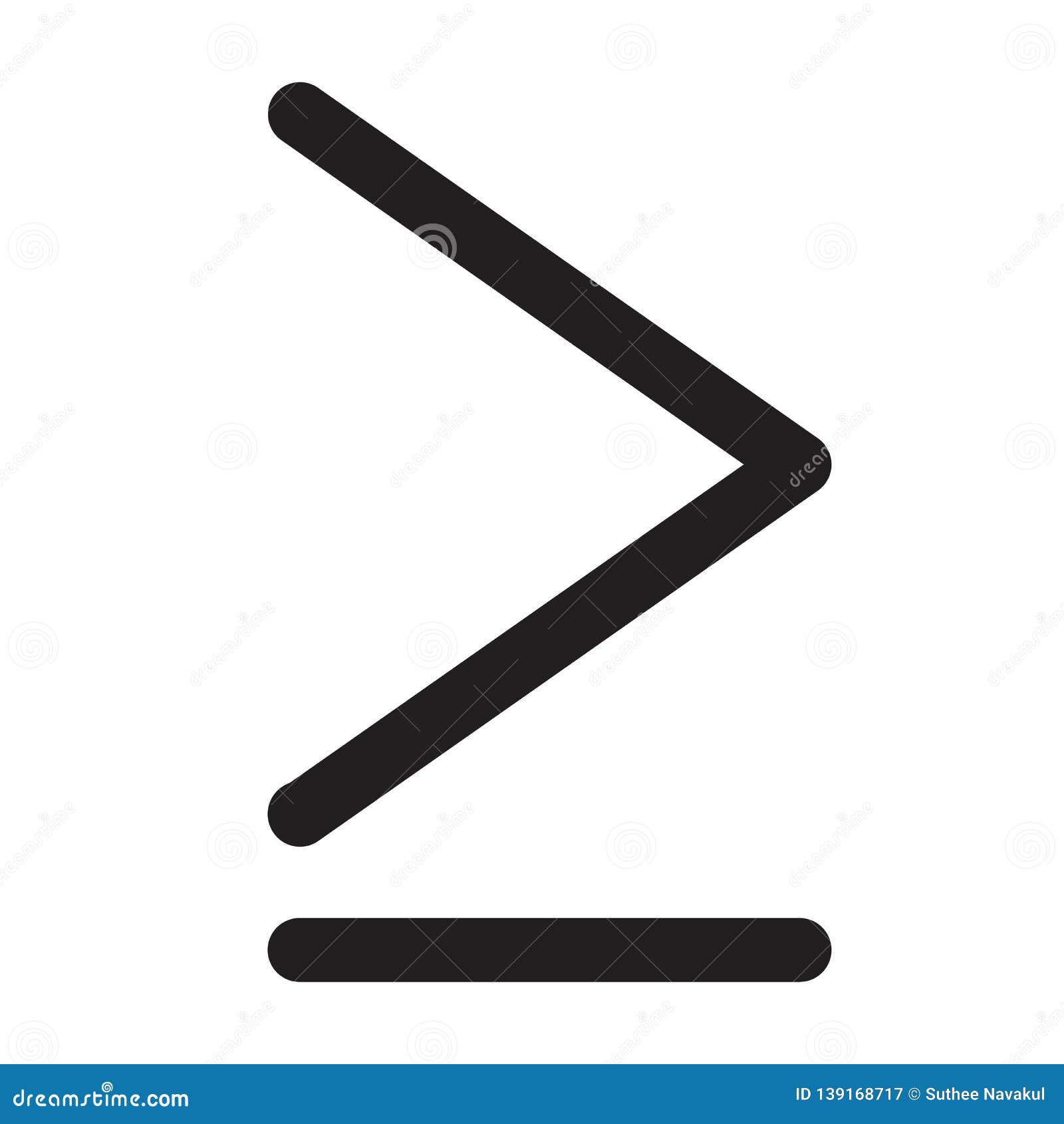 Greater Then Basic Elements Icon on White Background. Flat Style Stock ...