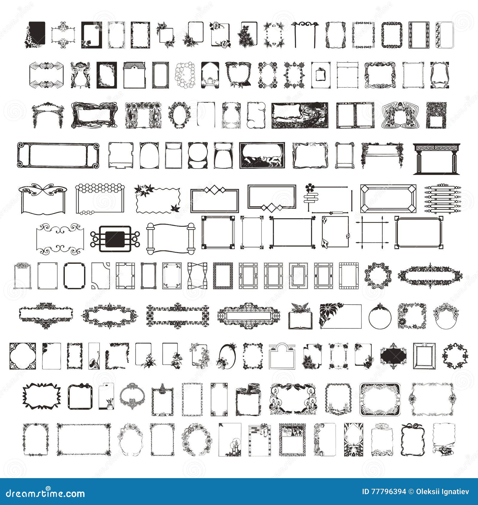 The Greatest Set of 2 Hundreds Frames. Beautiful Vector in High ...