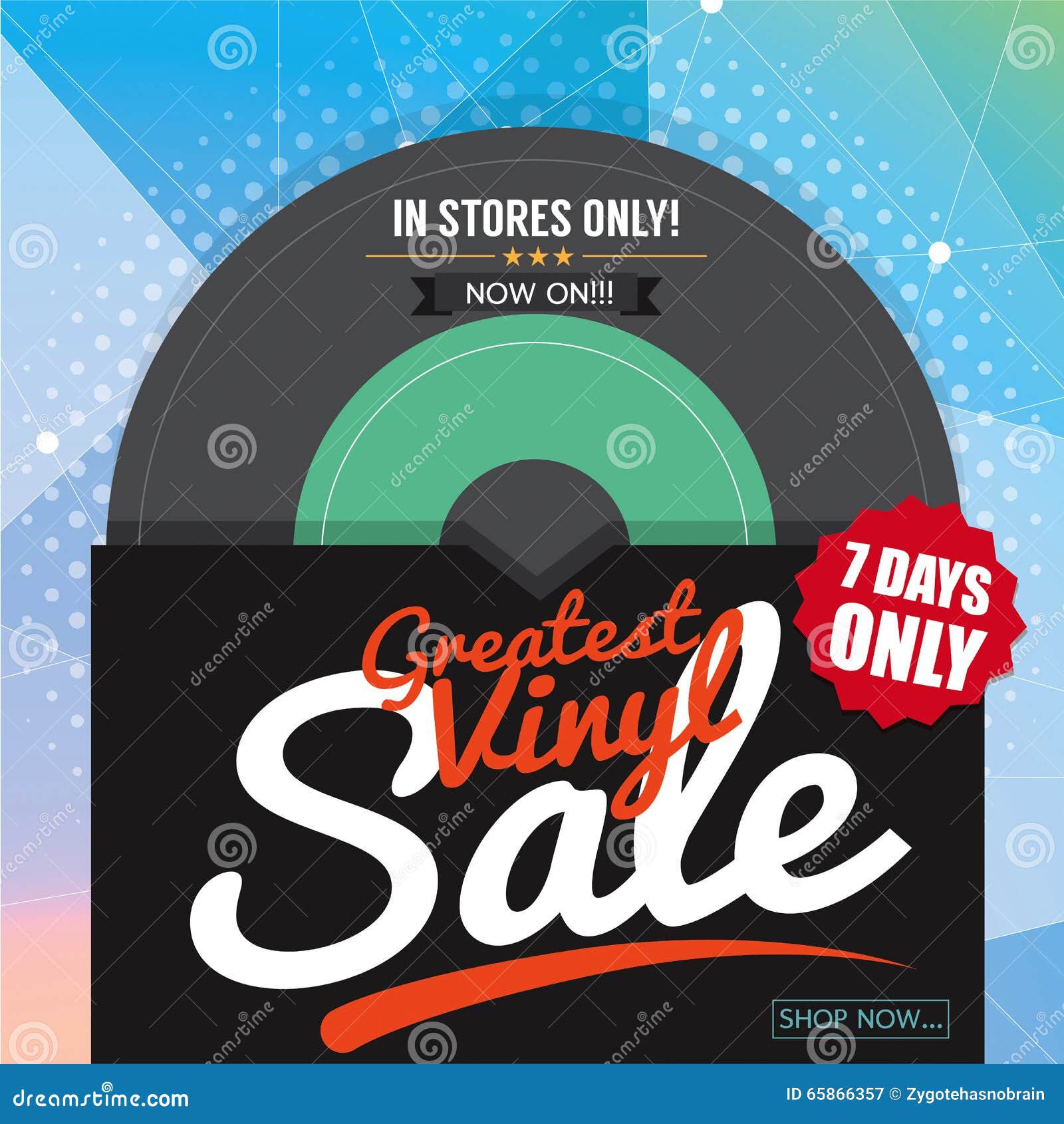 Greatest Vinyl Sale Banner. Stock Vector - Illustration of retro ...