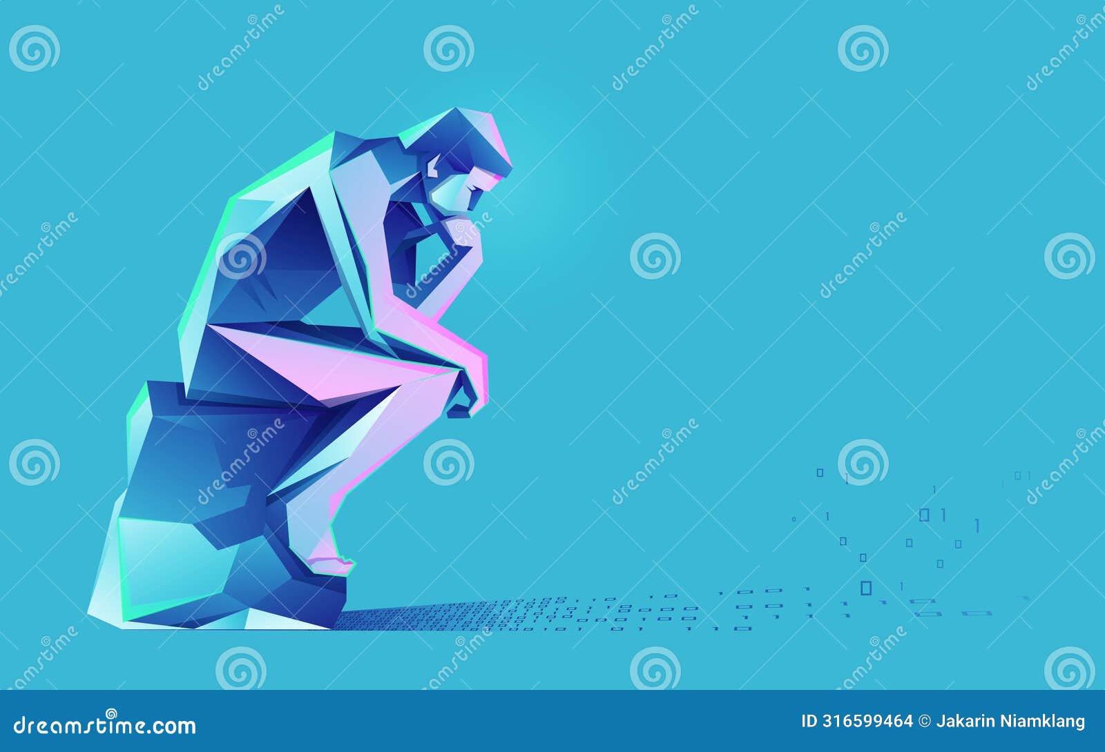 GreatThinker stock vector. Illustration of neural, cyber - 316599464