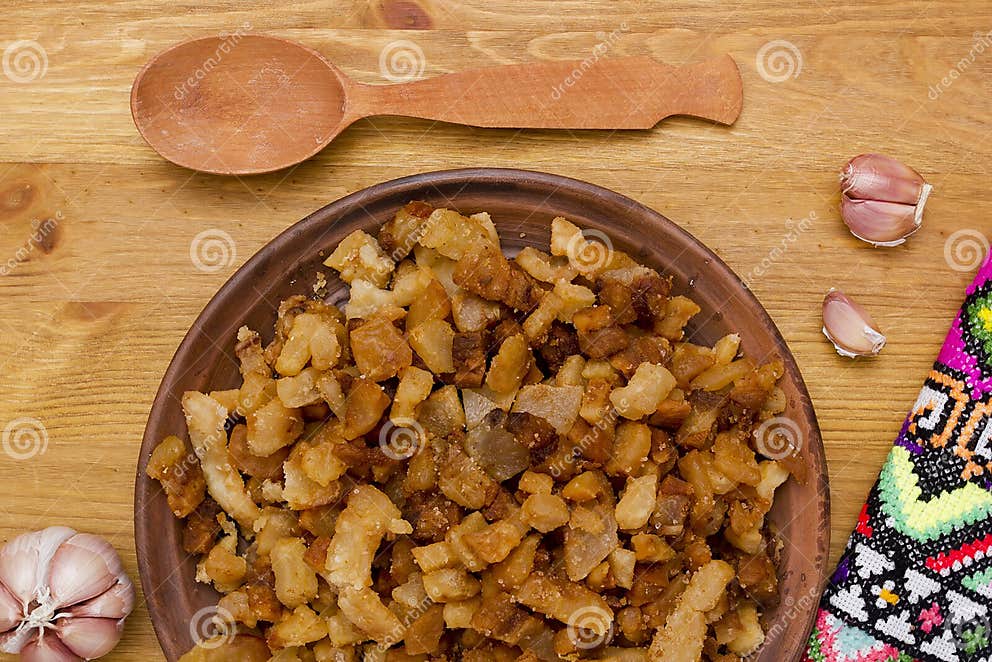 Greaves of fat stock image. Image of fattening, ornament - 64375489