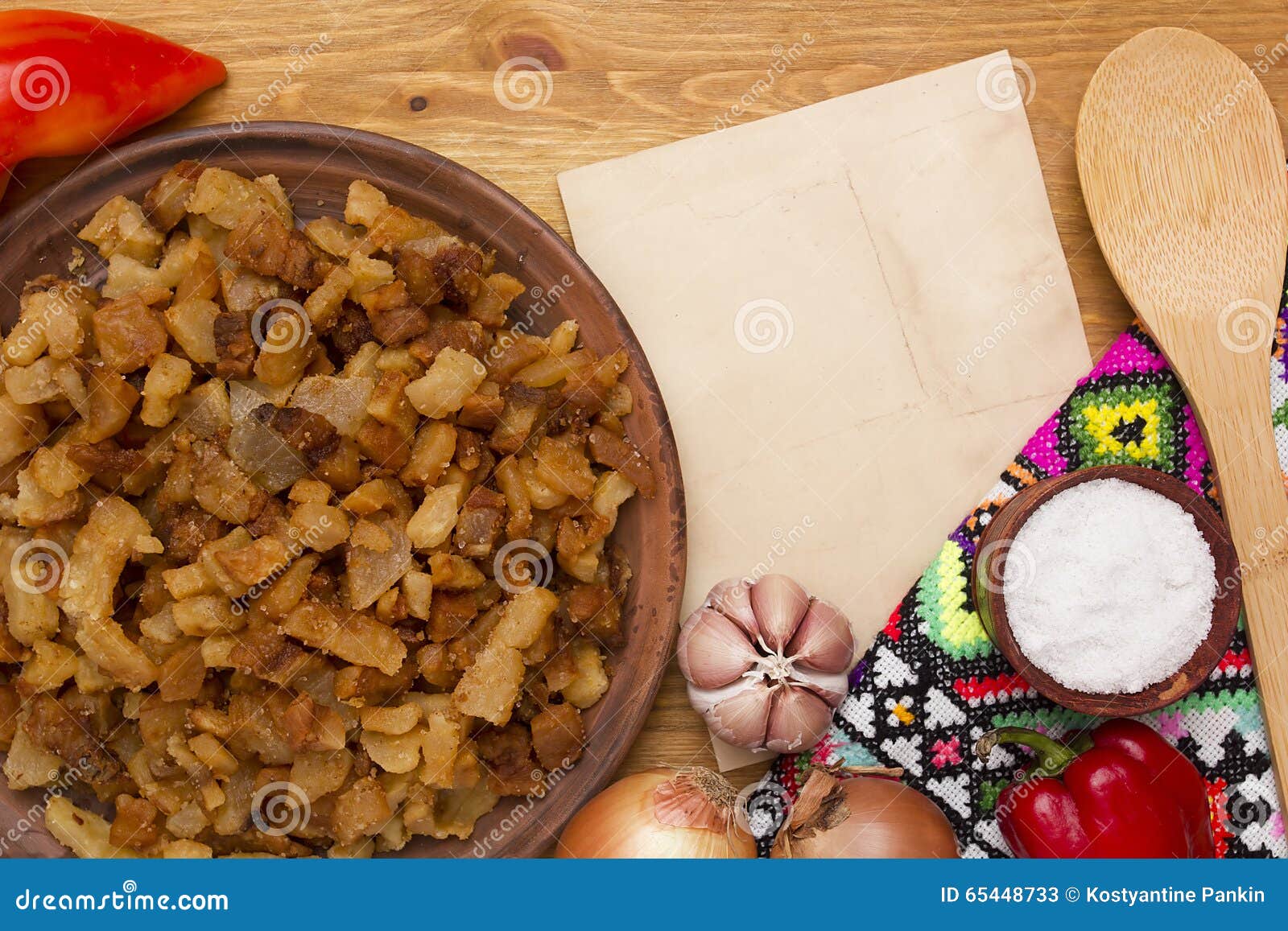 Greaves of fat stock image. Image of overhead, lard, snack - 65448733