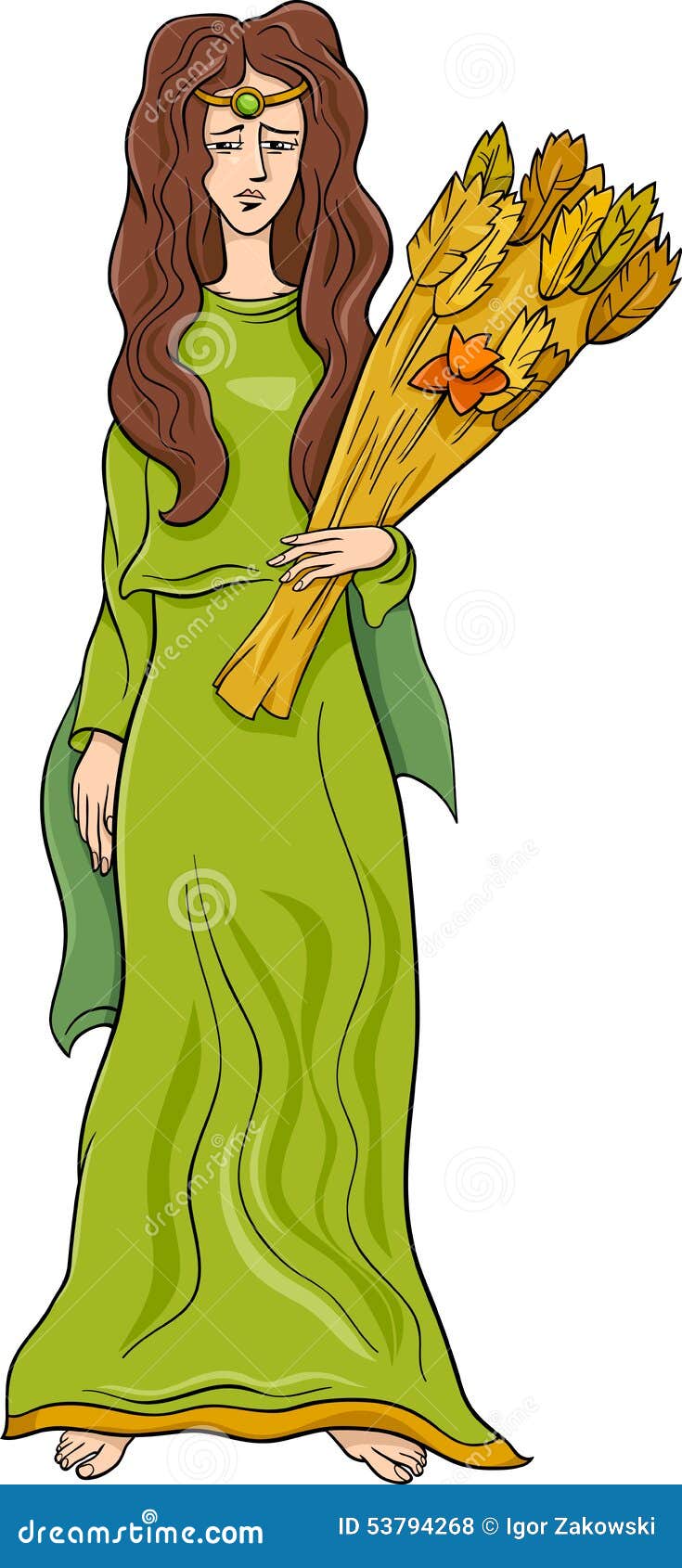 Grecka Bogini Demeter Kreskówka Ilustracja Wektor - Obraz: 53794268