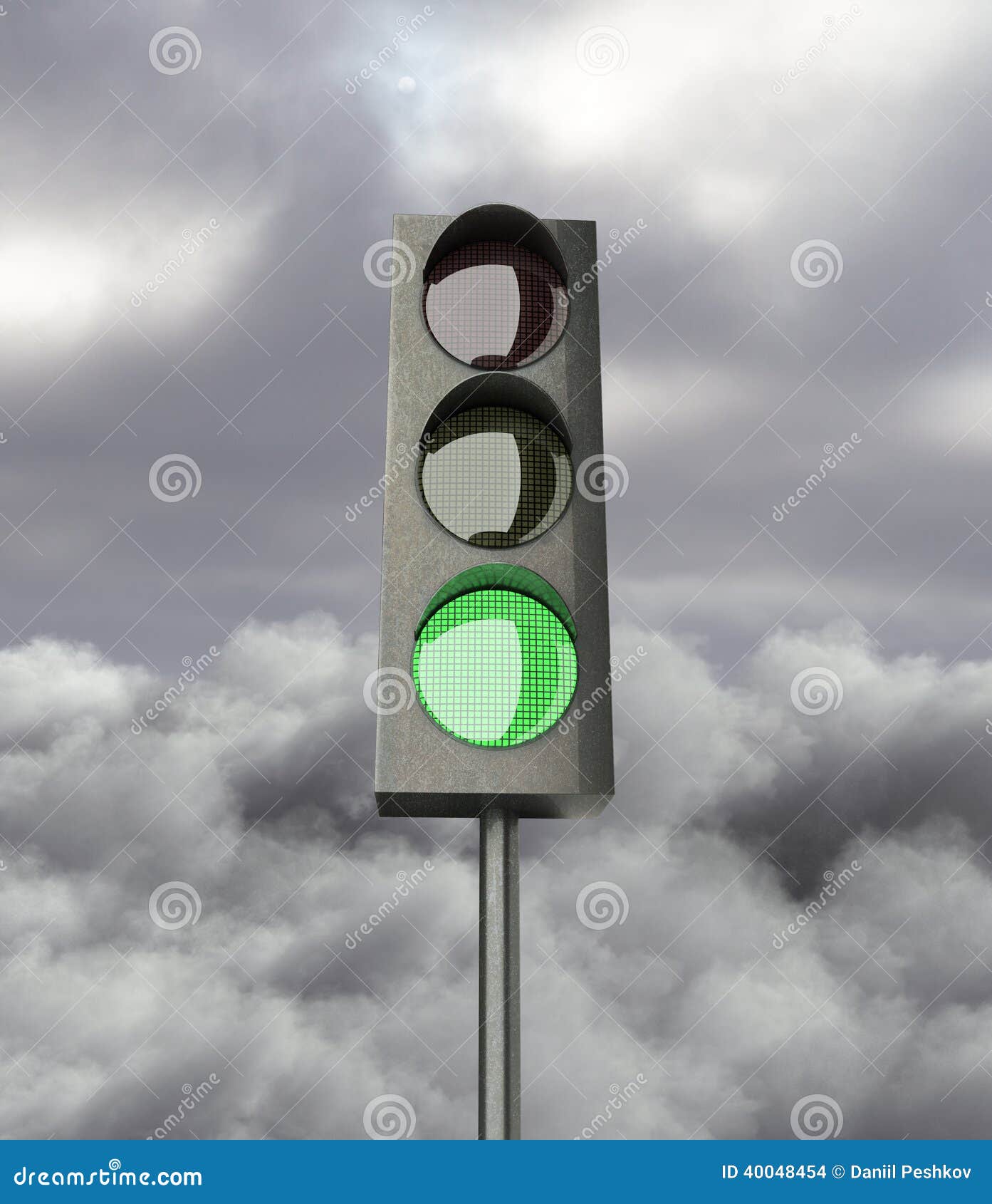 Gree Color on Traffic Light Stock Photo - Image of traffic, cloud: 40048454
