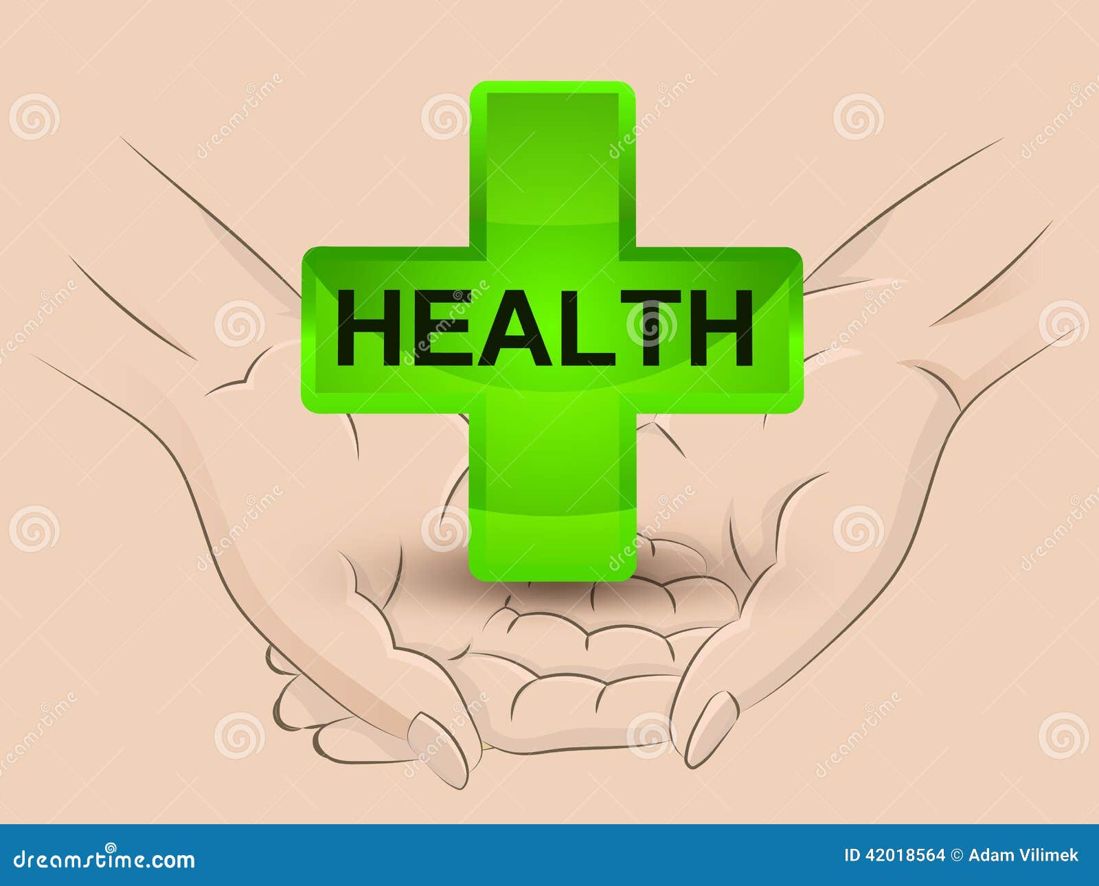 Gree Health Icon Hold Two Human Hands Across Vector Stock Vector ...