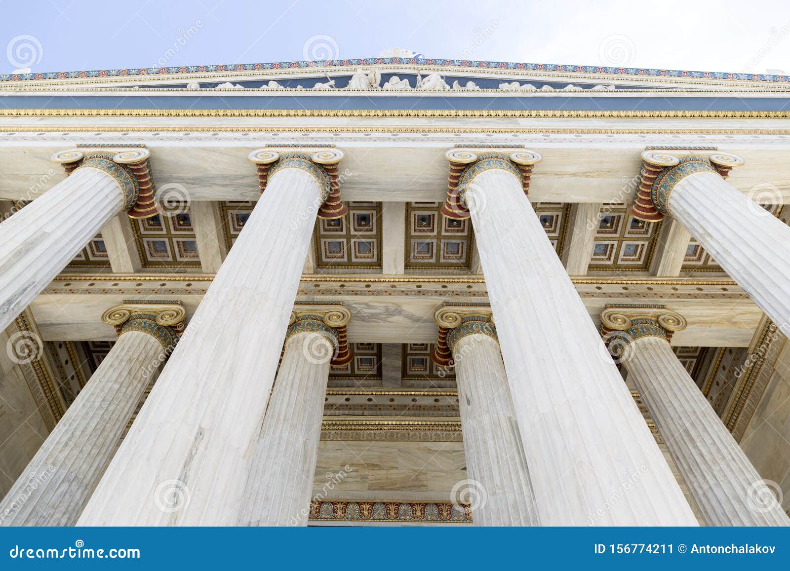 GREECE ACADEMY of ATHENS stock image. Image of columns - 156774211