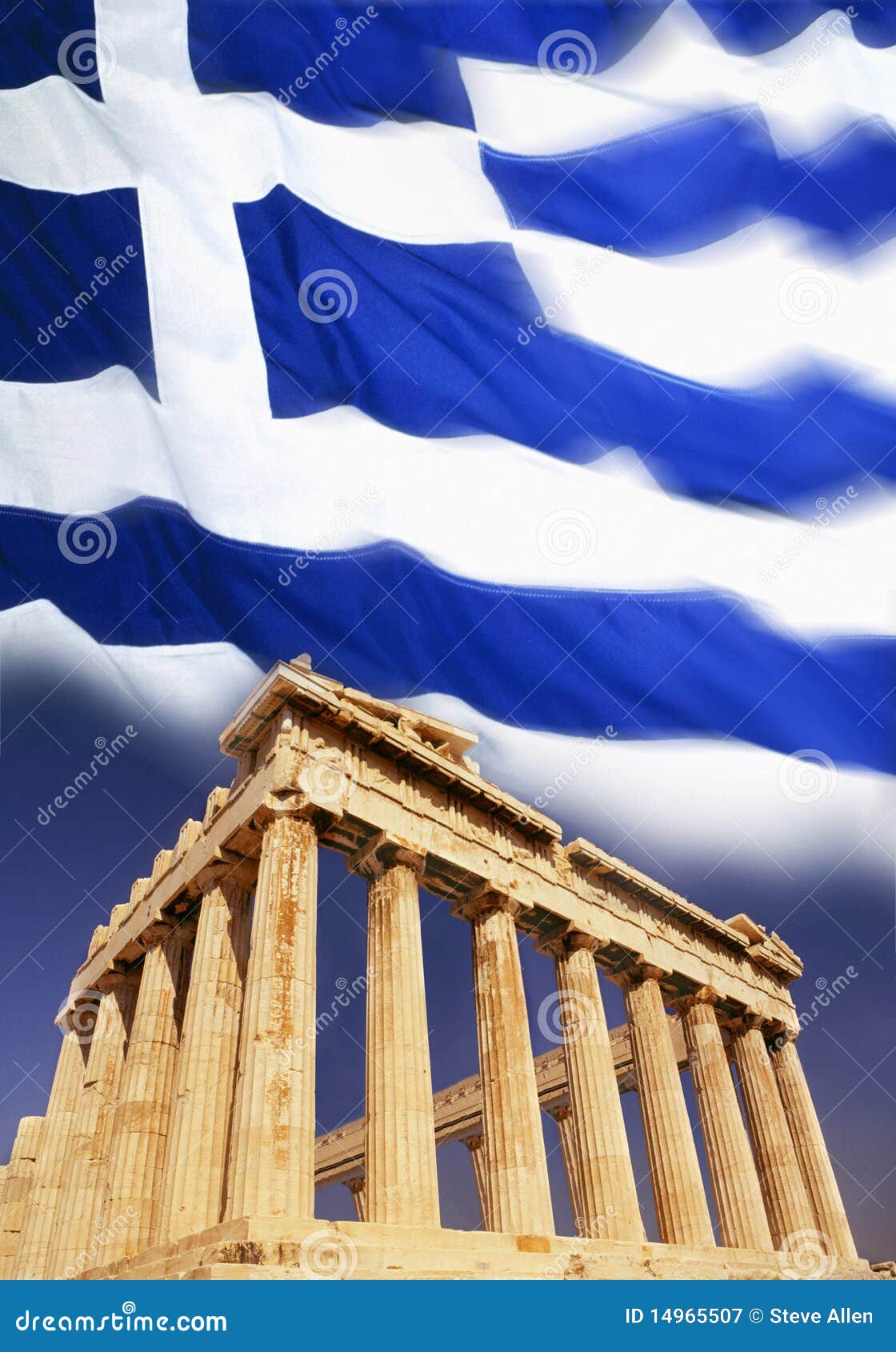 Greece - Acropolis - Athens - Flag Stock Image - Image of travel ...
