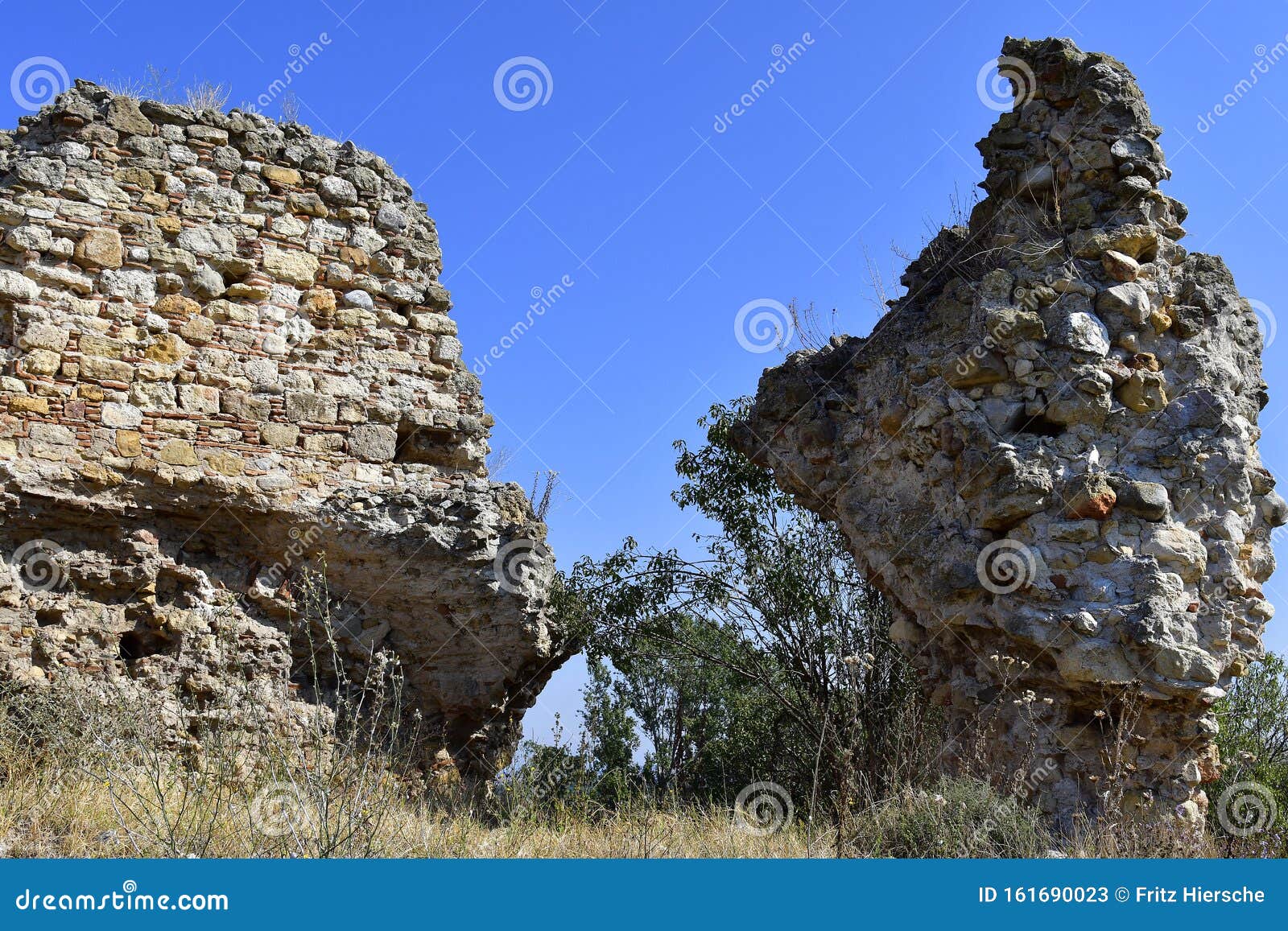 Greece , Fortified Wall in Amphipolis Stock Image - Image of history ...