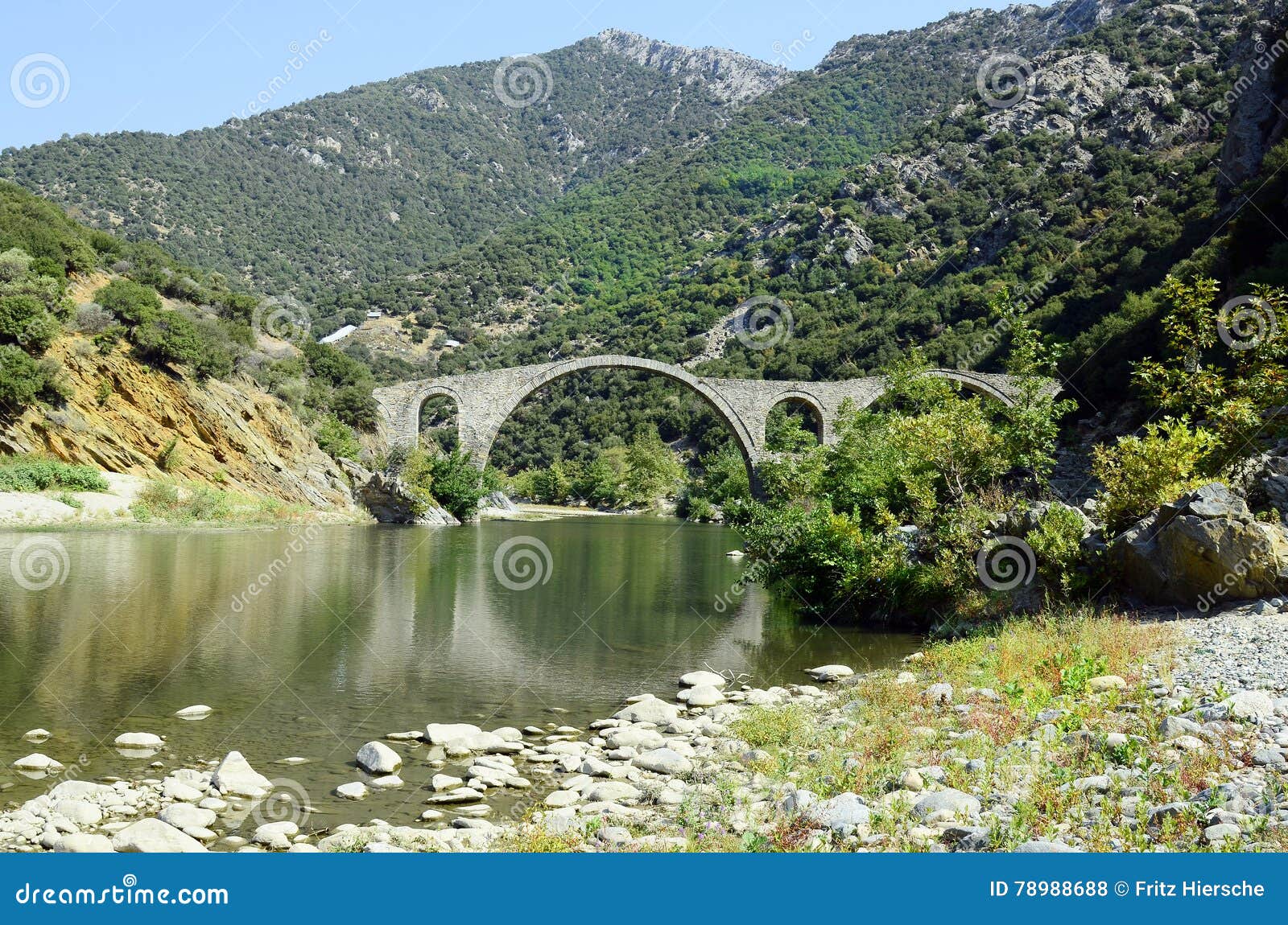 Greece, ancient bridge stock photo. Image of kompsatos - 78988688