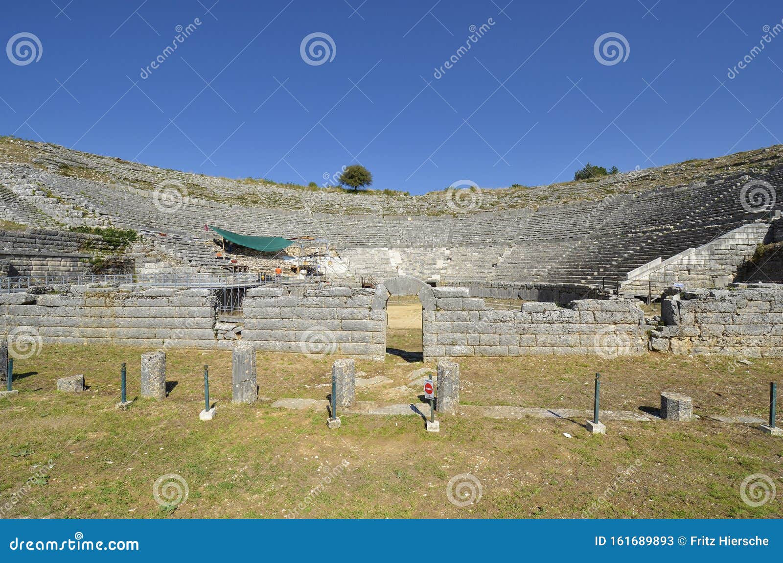 Greece, Amphitheater in Ancient Dodoni Stock Image - Image of culture ...