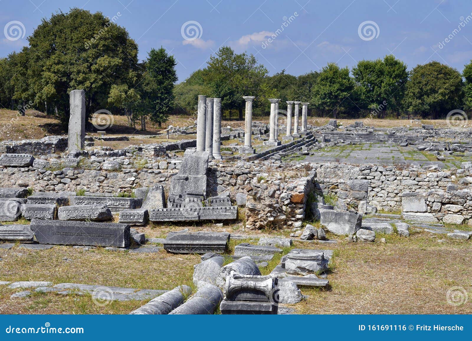 Greece, Colonnade in Ancient Philippi Stock Photo - Image of travel ...