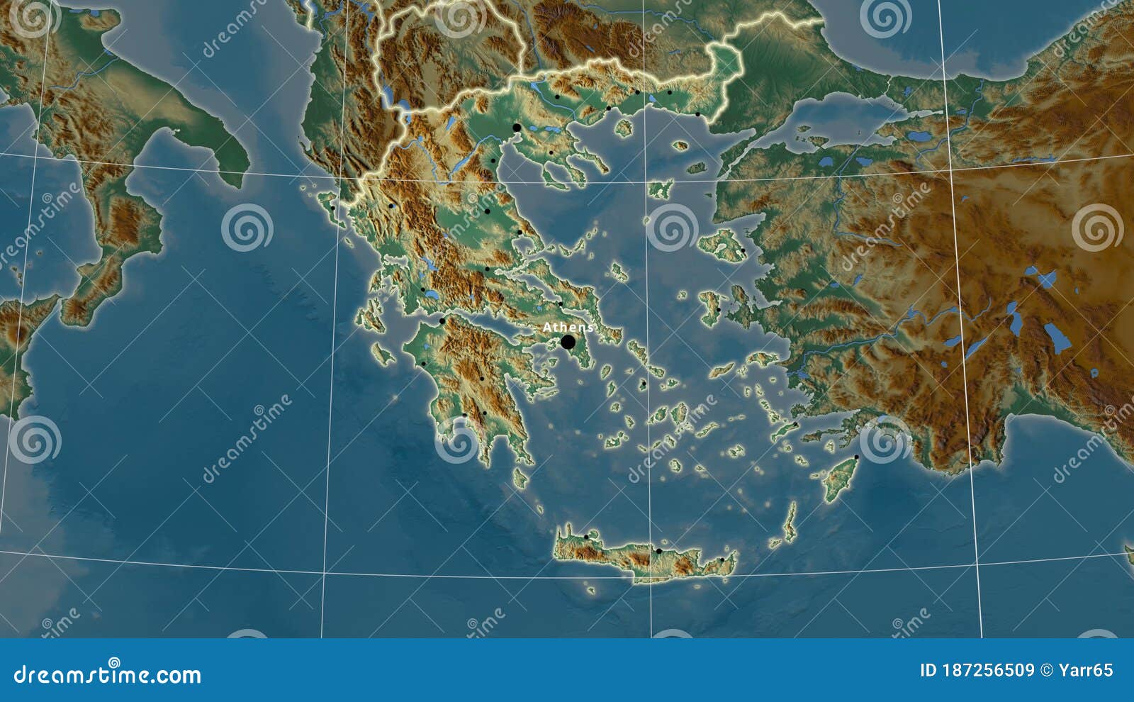Greece - Relief. Composition, Borders Stock Illustration - Illustration ...