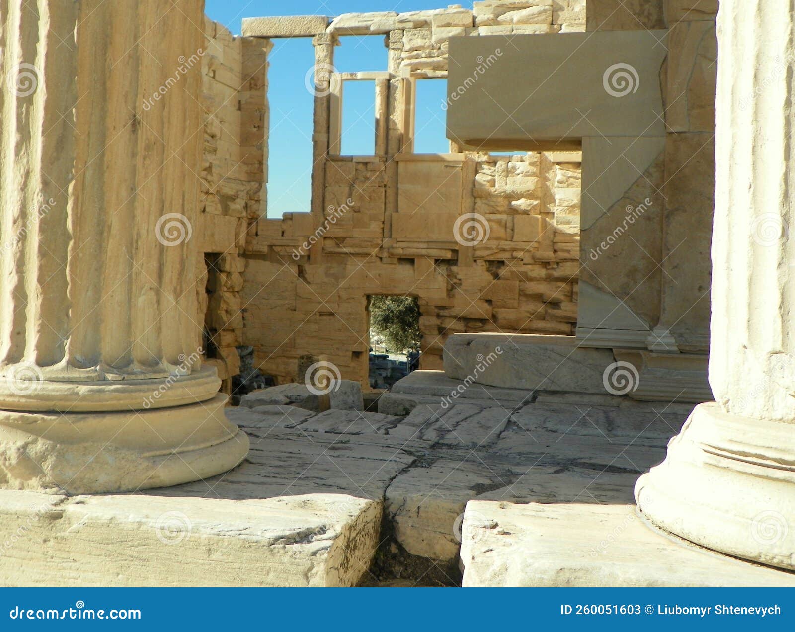 Greece, Athens, Acropolis, Interior of the Temple of Erechteion Stock ...