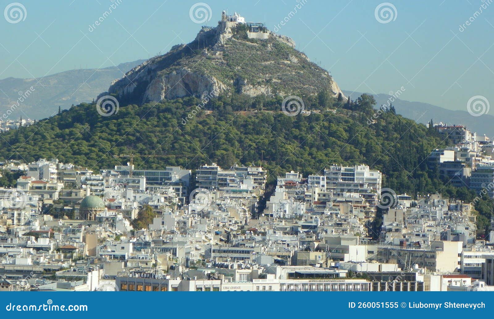 Greece, Athens, Acropolis, View of Mount Lycabettus from the Acropolis ...