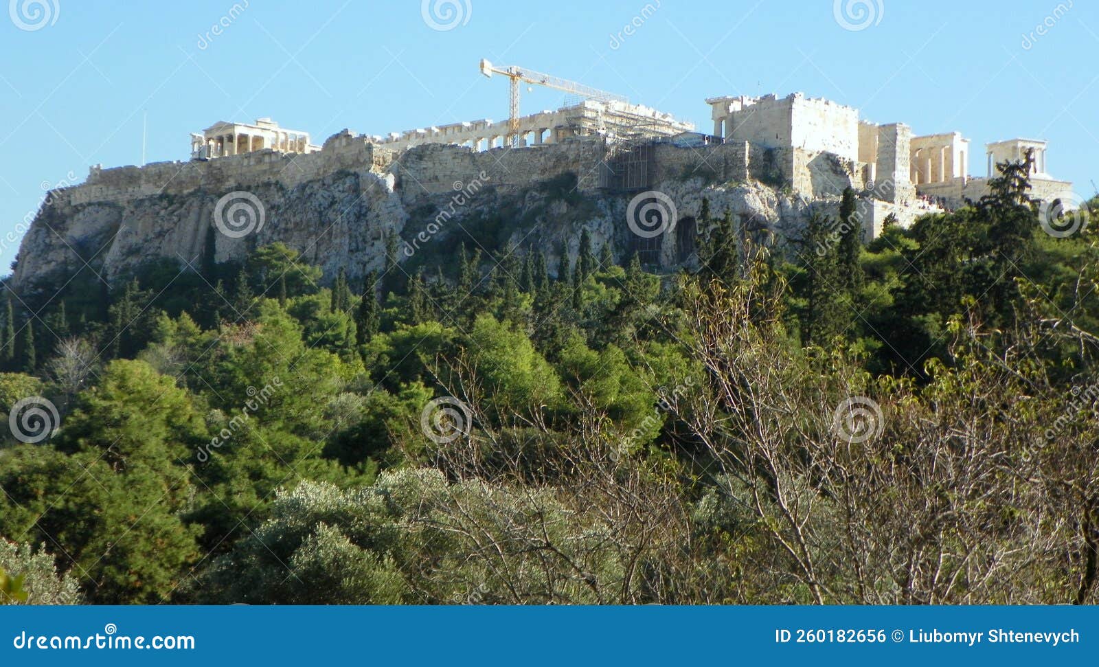 Greece, Athens, Ancient Agora, View of the Acropolis Stock Photo ...