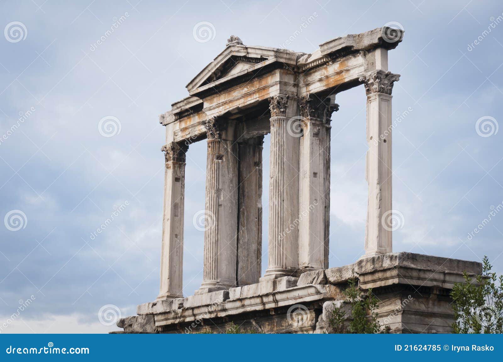 Greece, Athens. Arch of Hadrian. Stock Image - Image of column ...