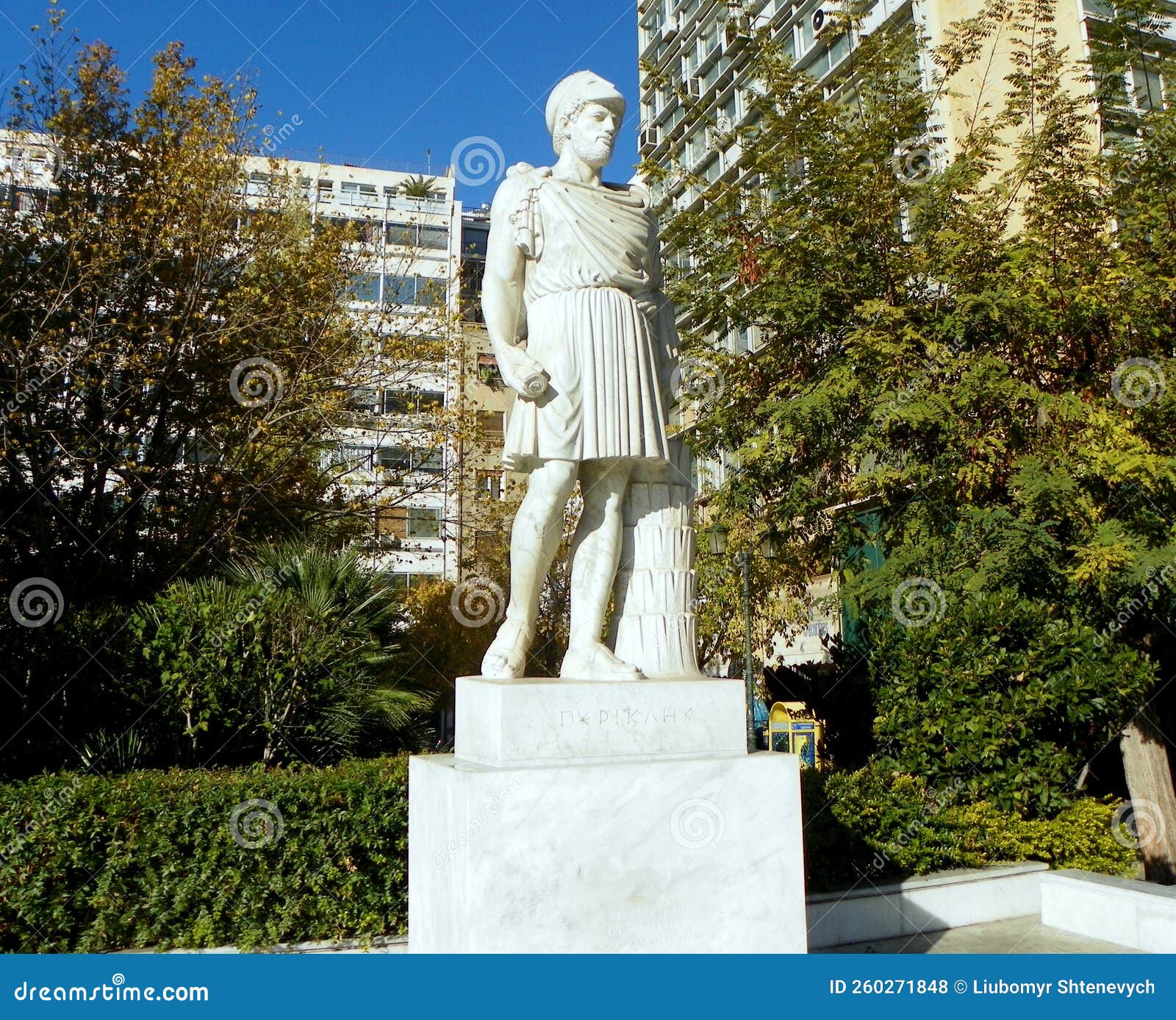 Greece, Athens, Athinas Street, Statue Of Pericles Editorial Image ...