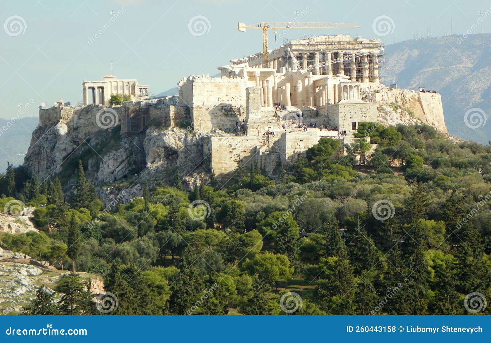 Greece, Athens, Filopappou Hill, View of the Acropolis Stock Photo ...