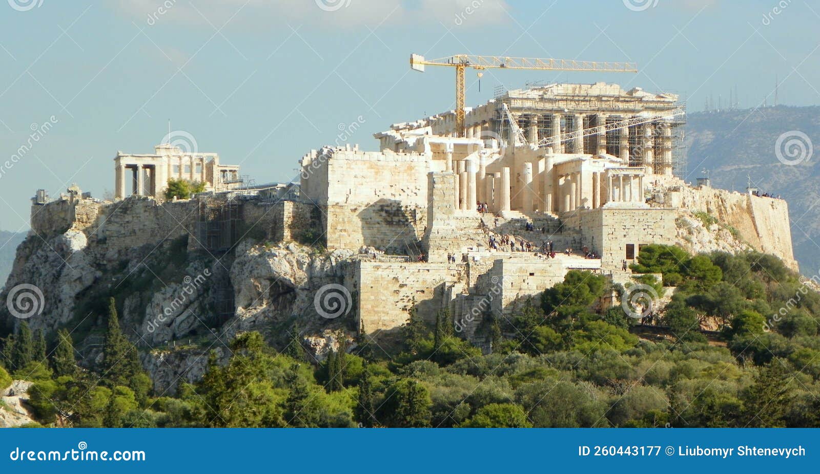 Greece, Athens, Filopappou Hill, View of the Acropolis Stock Image ...