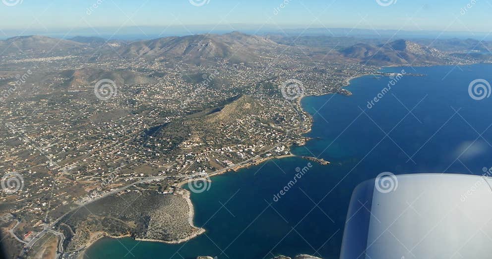 Greece, Athens, Flight Over Greece Stock Photo - Image of terrain ...