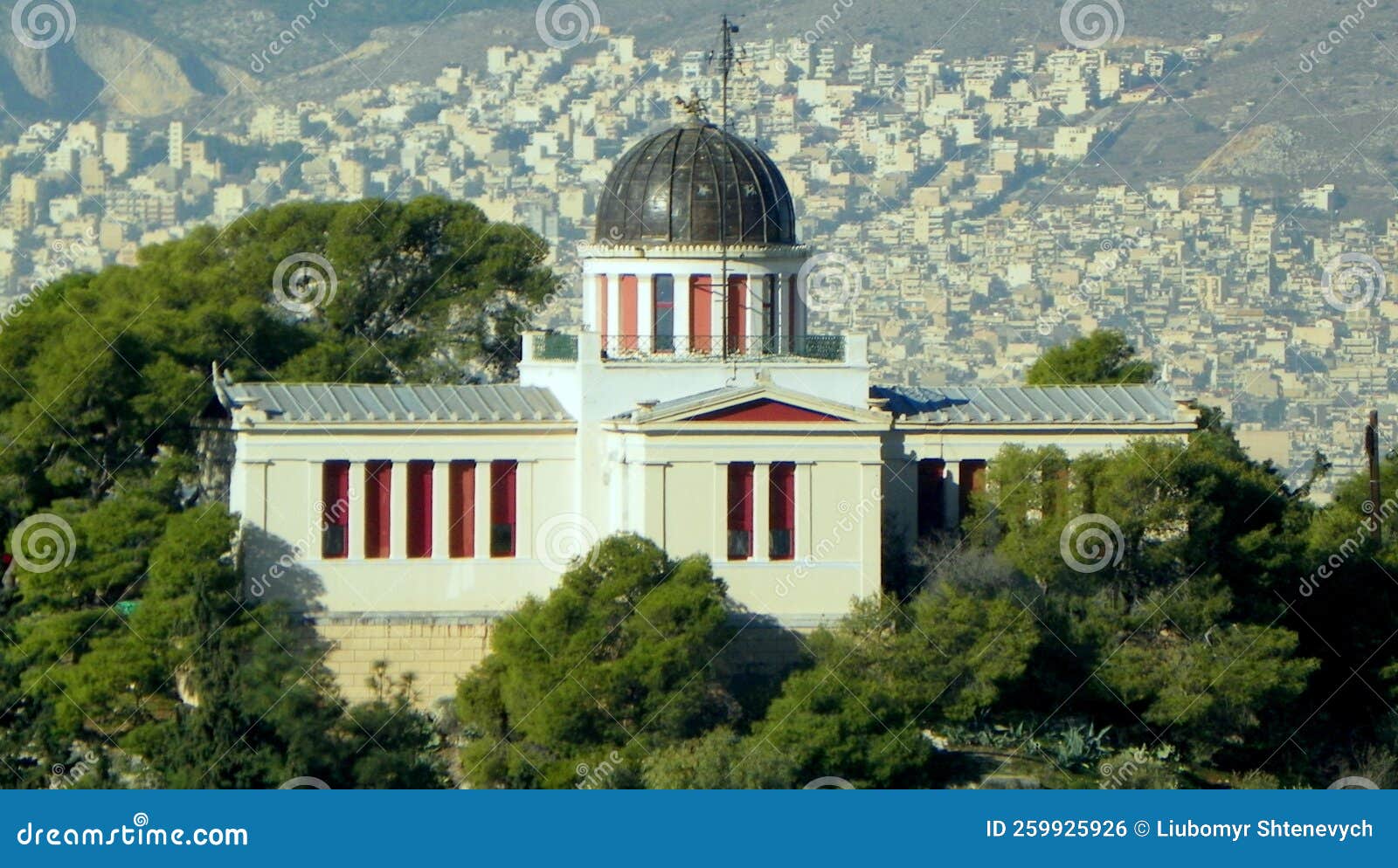 Greece, Athens, View of the National Observatory of Athens from the ...