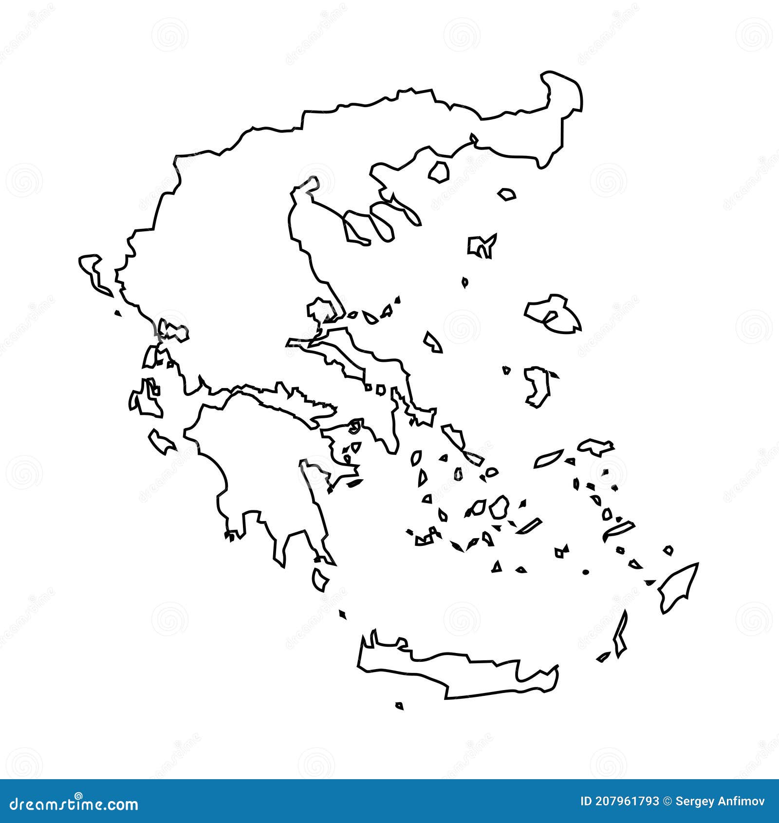 Greece - Map Outline Country Stock Vector - Illustration of paint ...