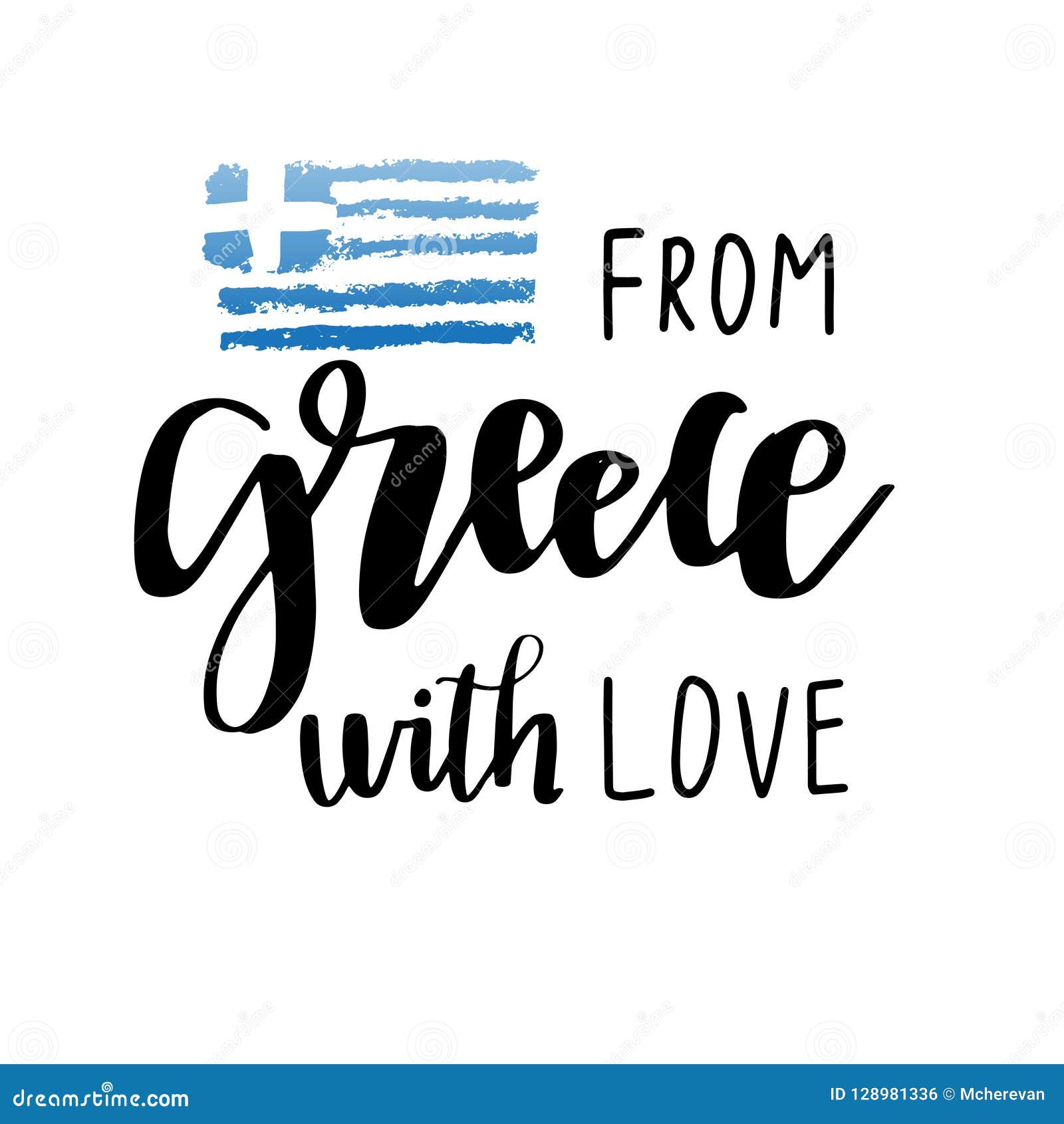 Greece Brush Vector Lettering Stock Illustration - Illustration of ...