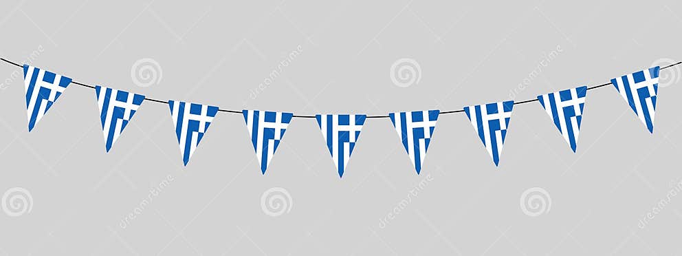 Greece Bunting Garland, String of Triangular Greek Flags, Pennants ...
