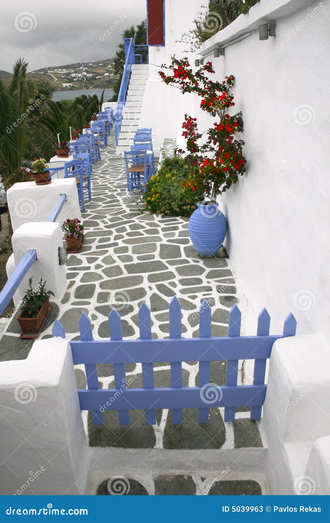 Greece, cafe stock image. Image of seashore, holiday, cafe - 5039963