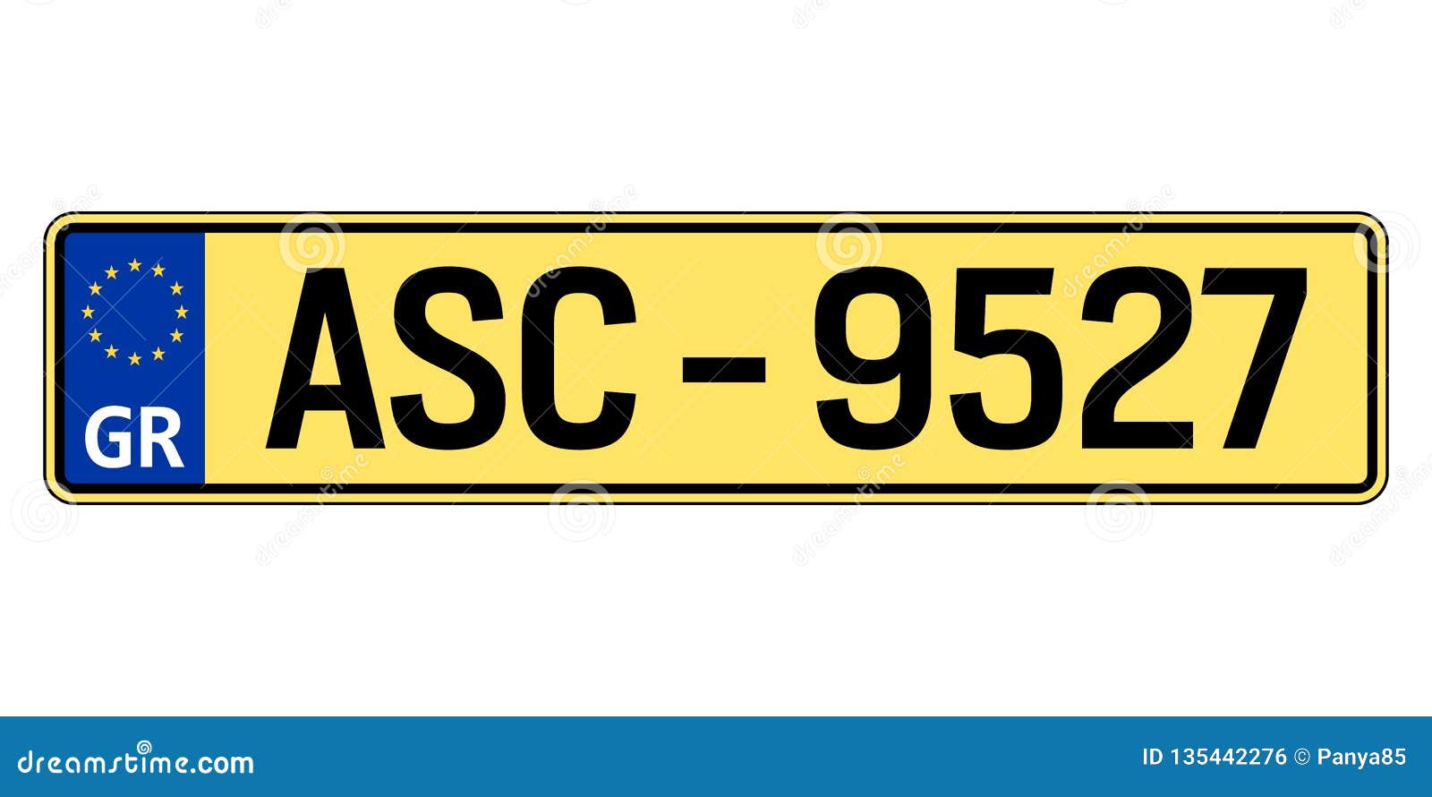 Greece Car Plate. Vehicle Registration Number Stock Vector ...