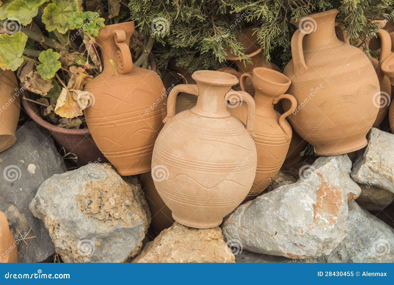 Greece ceramic pots stock image. Image of greek, handmade - 28430455