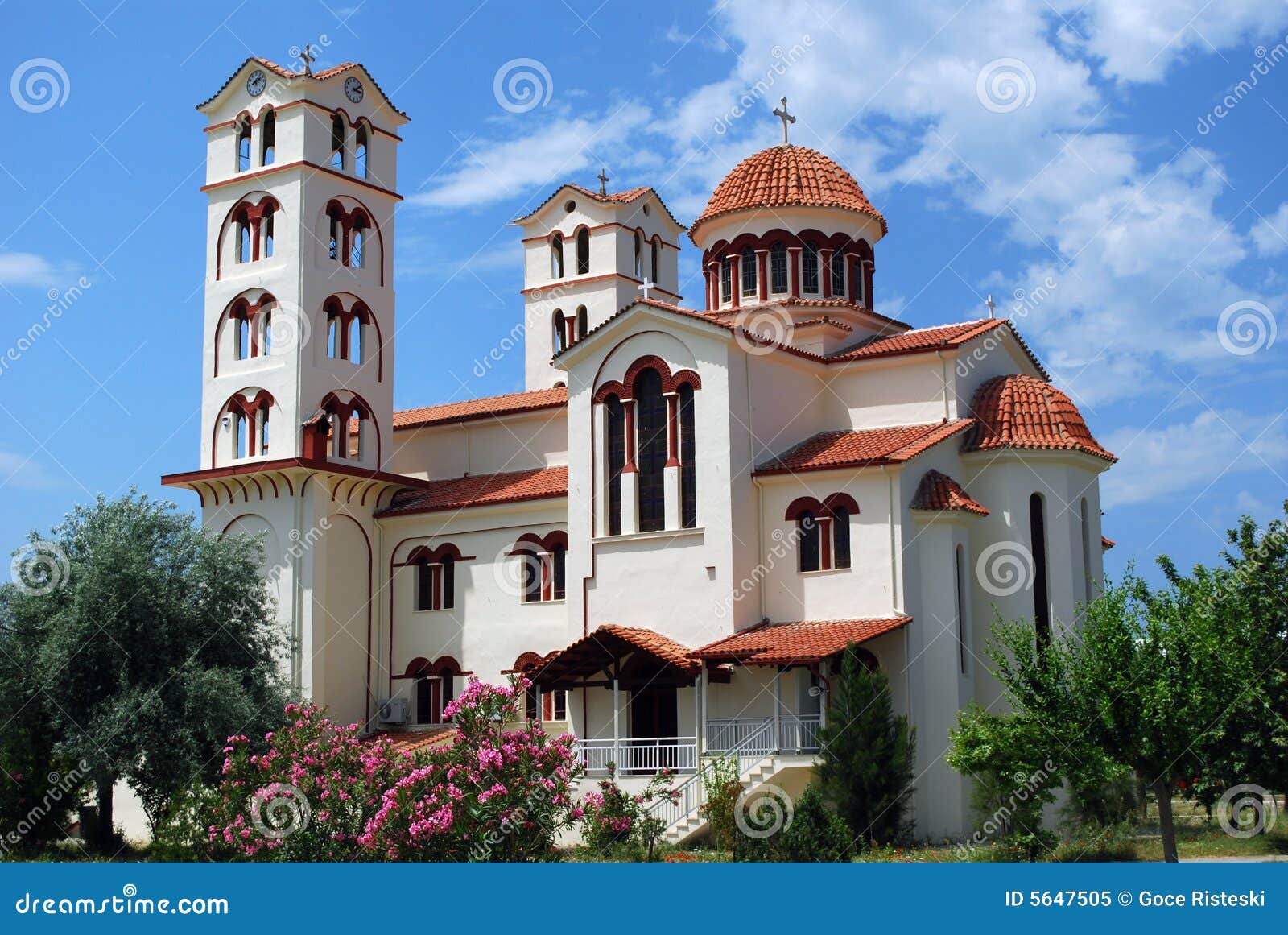 Greece Church Roof. Typical White Greece Christian Church. Santorini ...