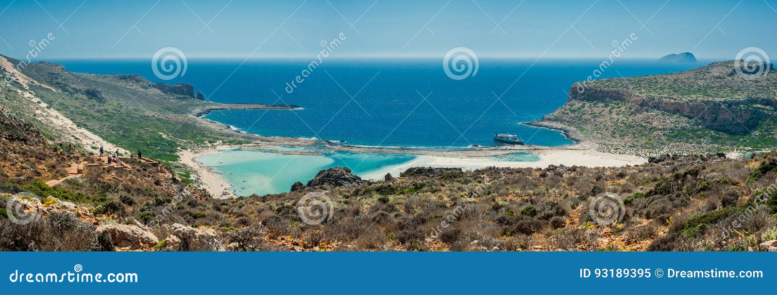 Greece, Crete Balos Beach. Panorama from the Hill High Point Stock ...
