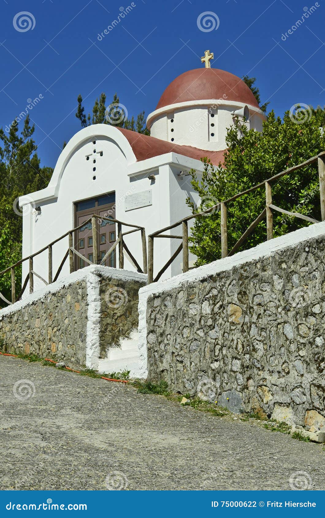 Greece, Crete, church stock photo. Image of vertical - 75000622
