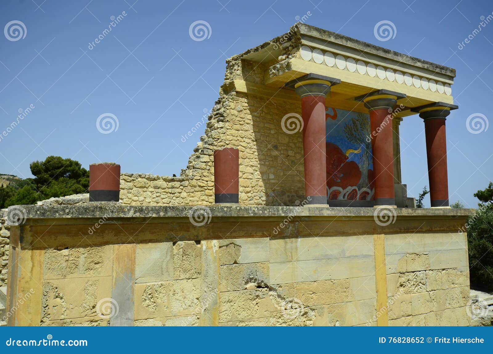 Greece, Crete, Knossos stock photo. Image of crete, horizontal - 76828652
