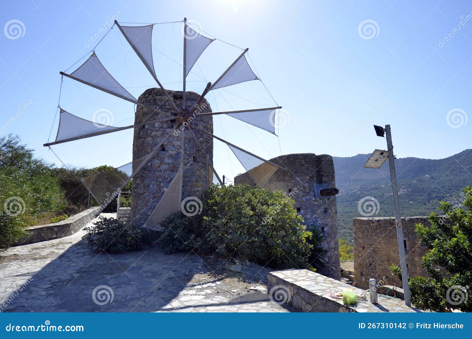 Greece, Crete, Nikithianos Windmill Stock Photo - Image of crete ...