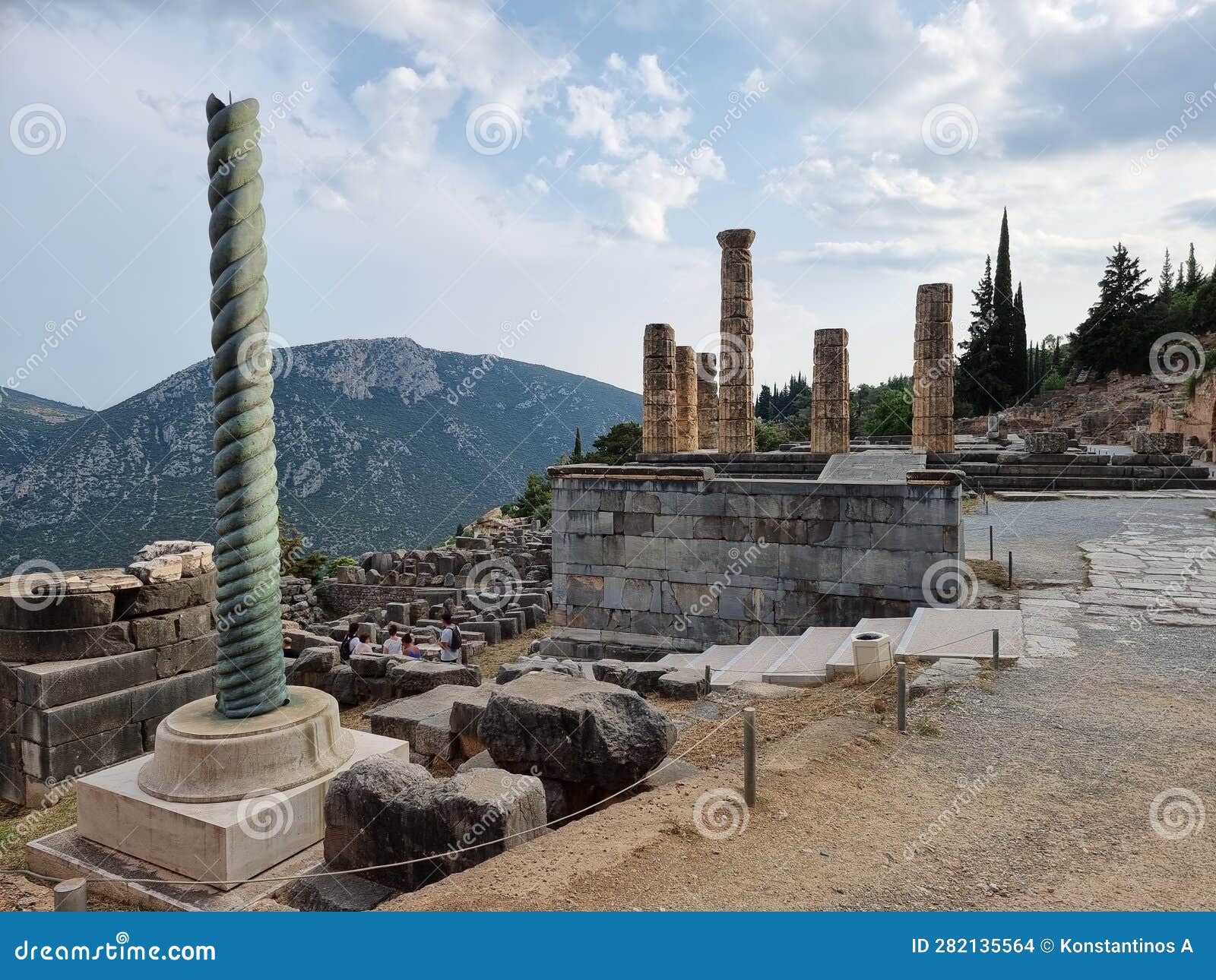 Greece Delphi Appolo Temple Columns Ancient Stock Photo - Image of ...