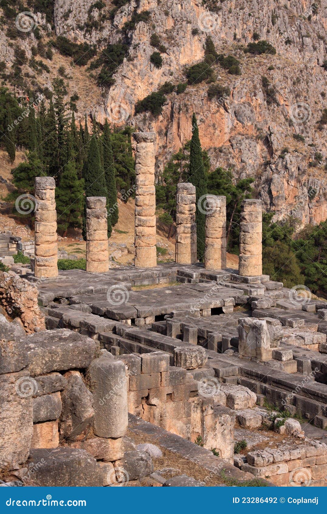 Greece Delphi Temple of Apollo Stock Photo - Image of unesco, apollo ...