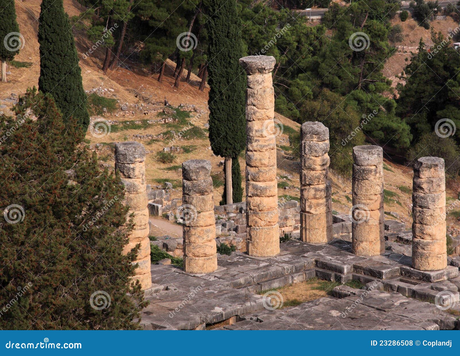 Greece Delphi Temple of Apollo Stock Photo - Image of delphic, site ...