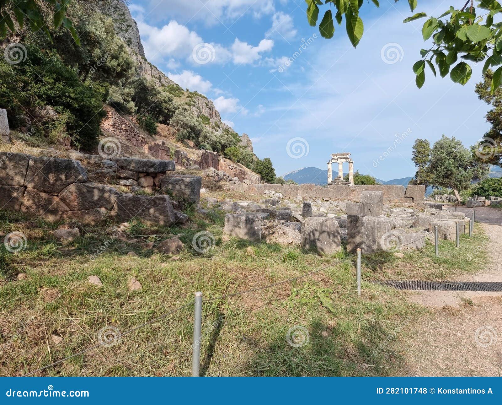 Greece Delphi Temple of Athena Pronaia and Tholos Ancient Delphi ...