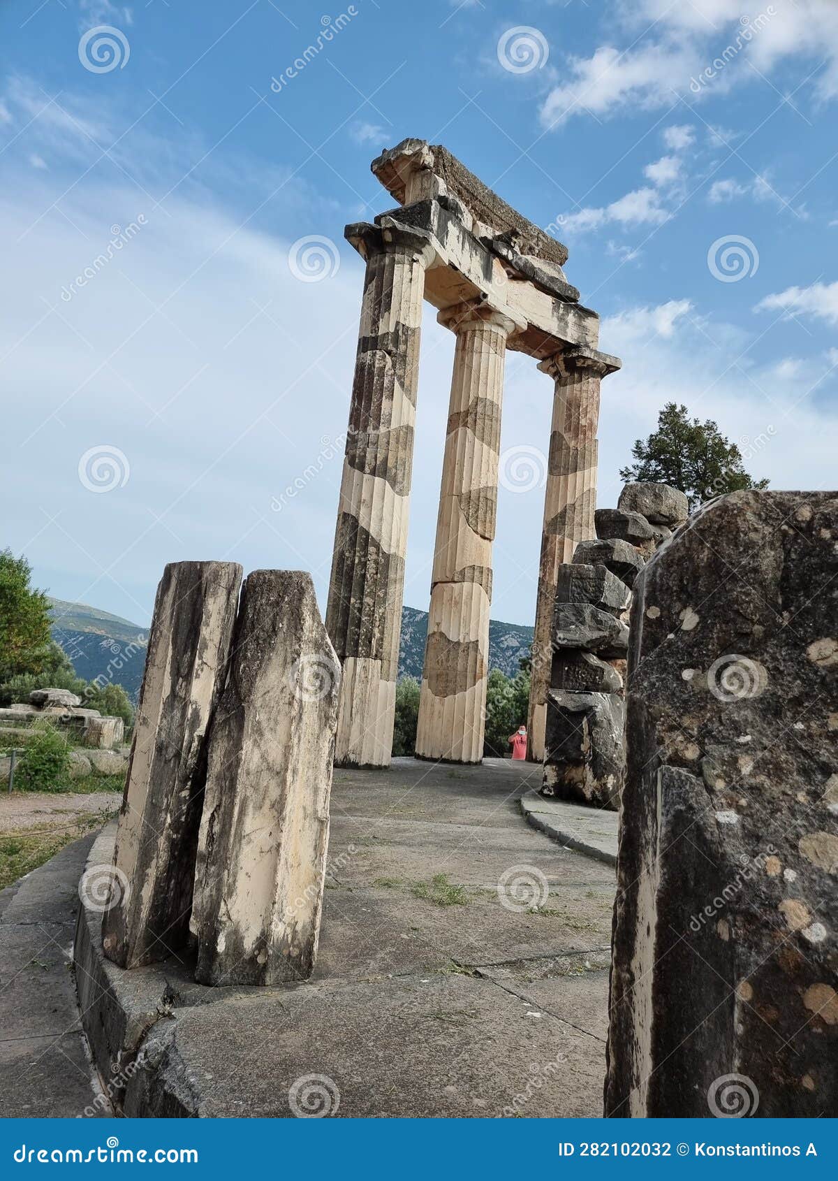 Greece Delphi Temple of Athena Pronaia and Tholos Ancient Delphi ...