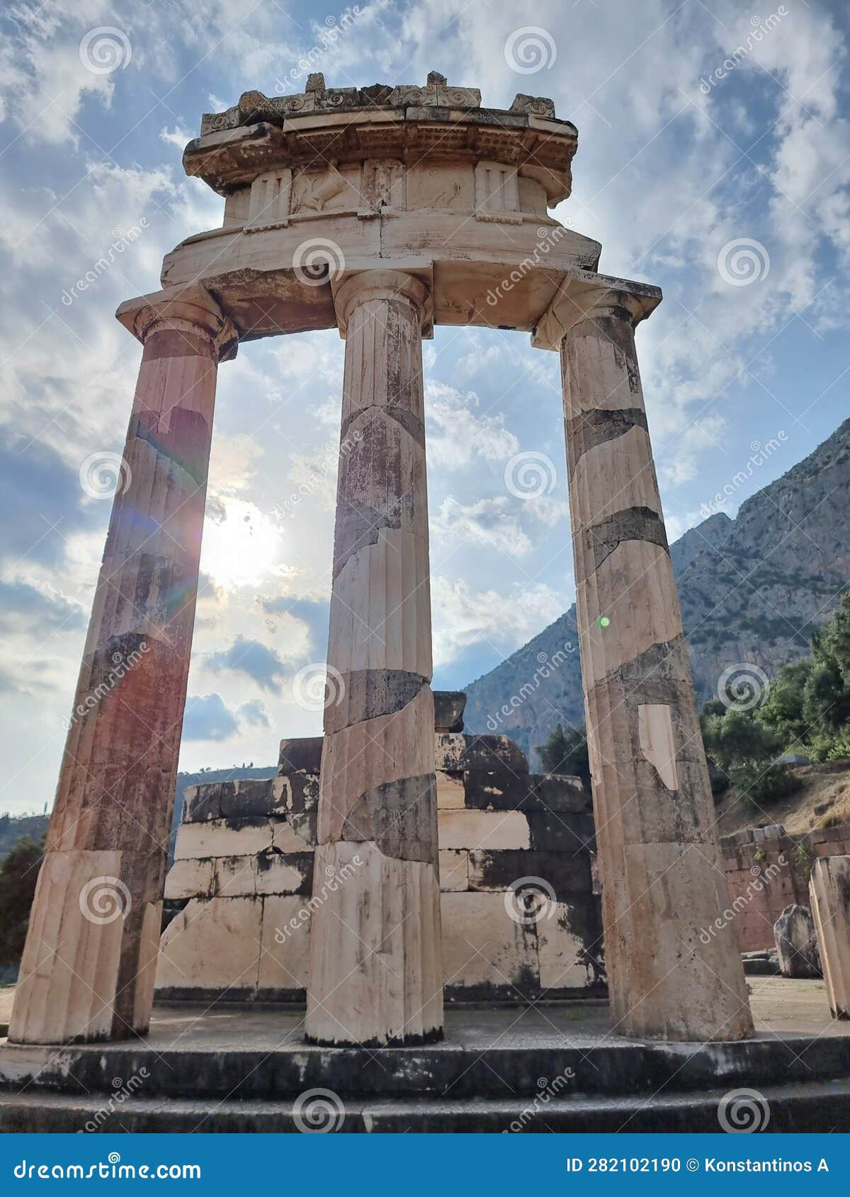 Greece Delphi Temple of Athena Pronaia and Tholos Ancient Delphi ...