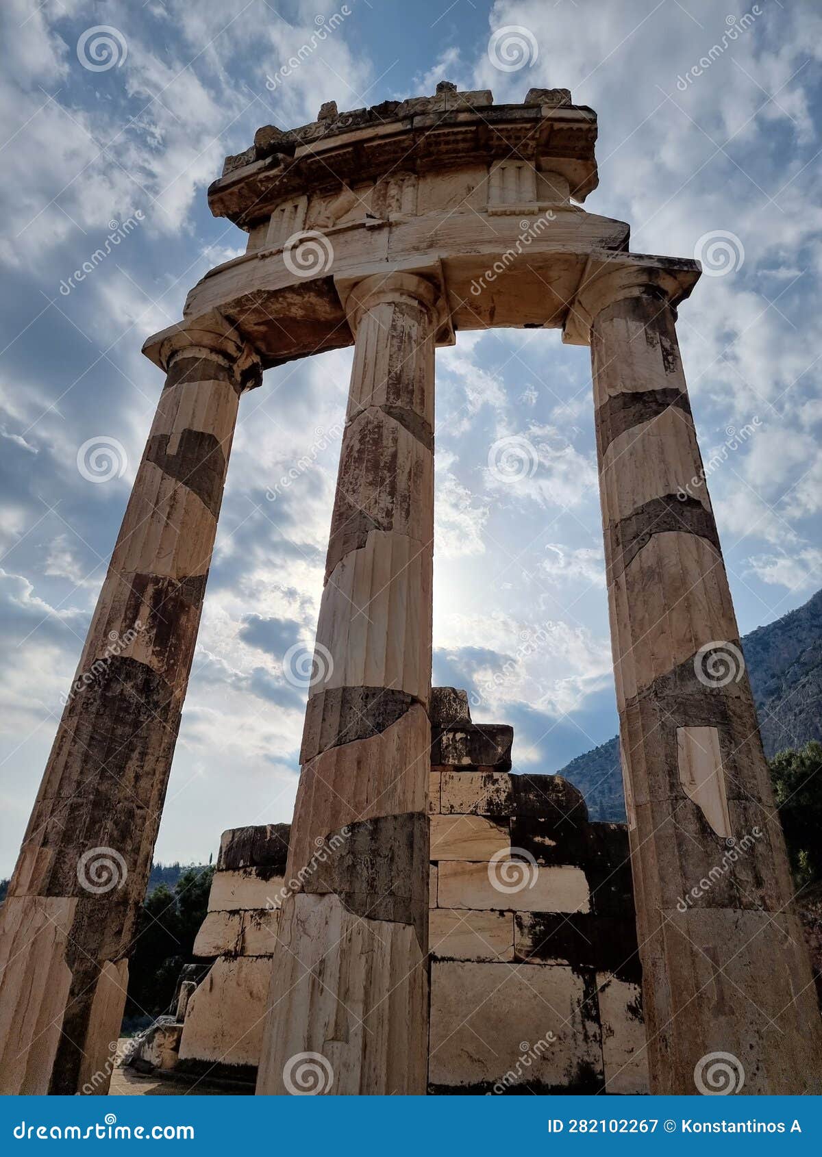 Greece Delphi Temple of Athena Pronaia and Tholos Ancient Delphi ...