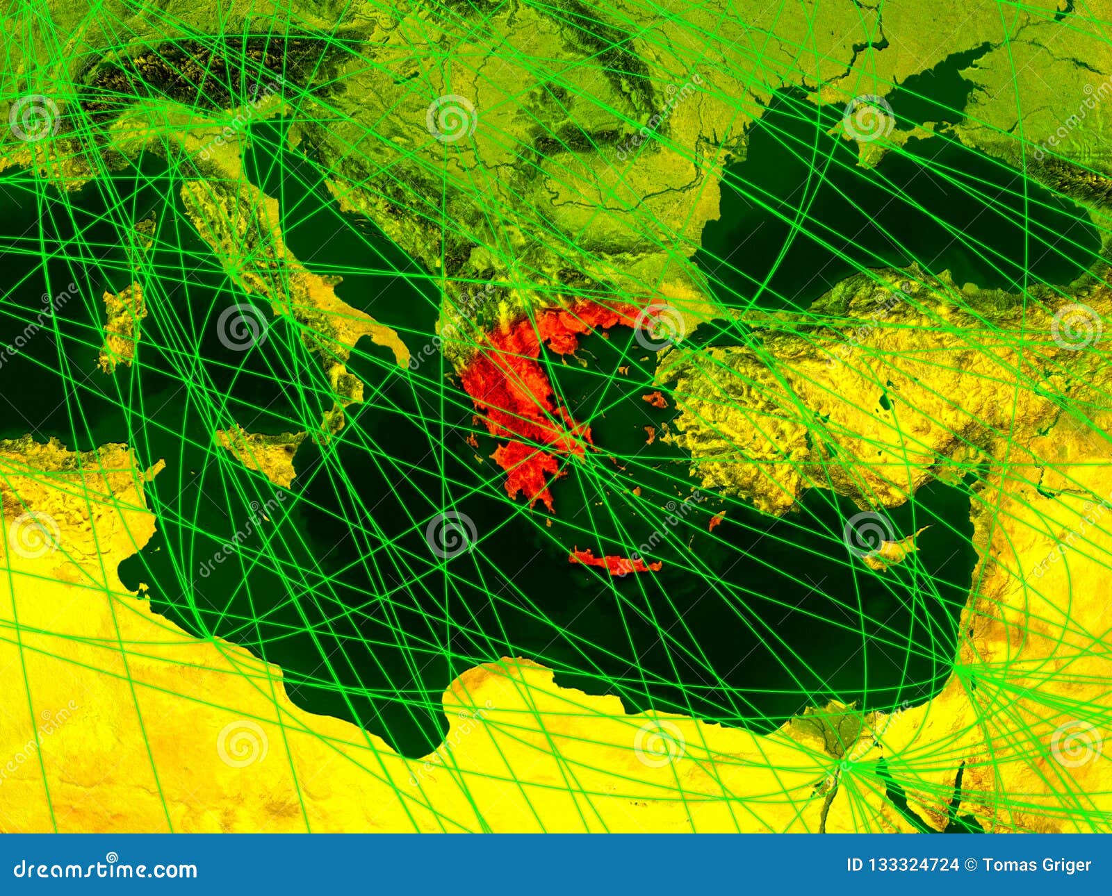 Greece on digital map stock illustration. Illustration of digital ...