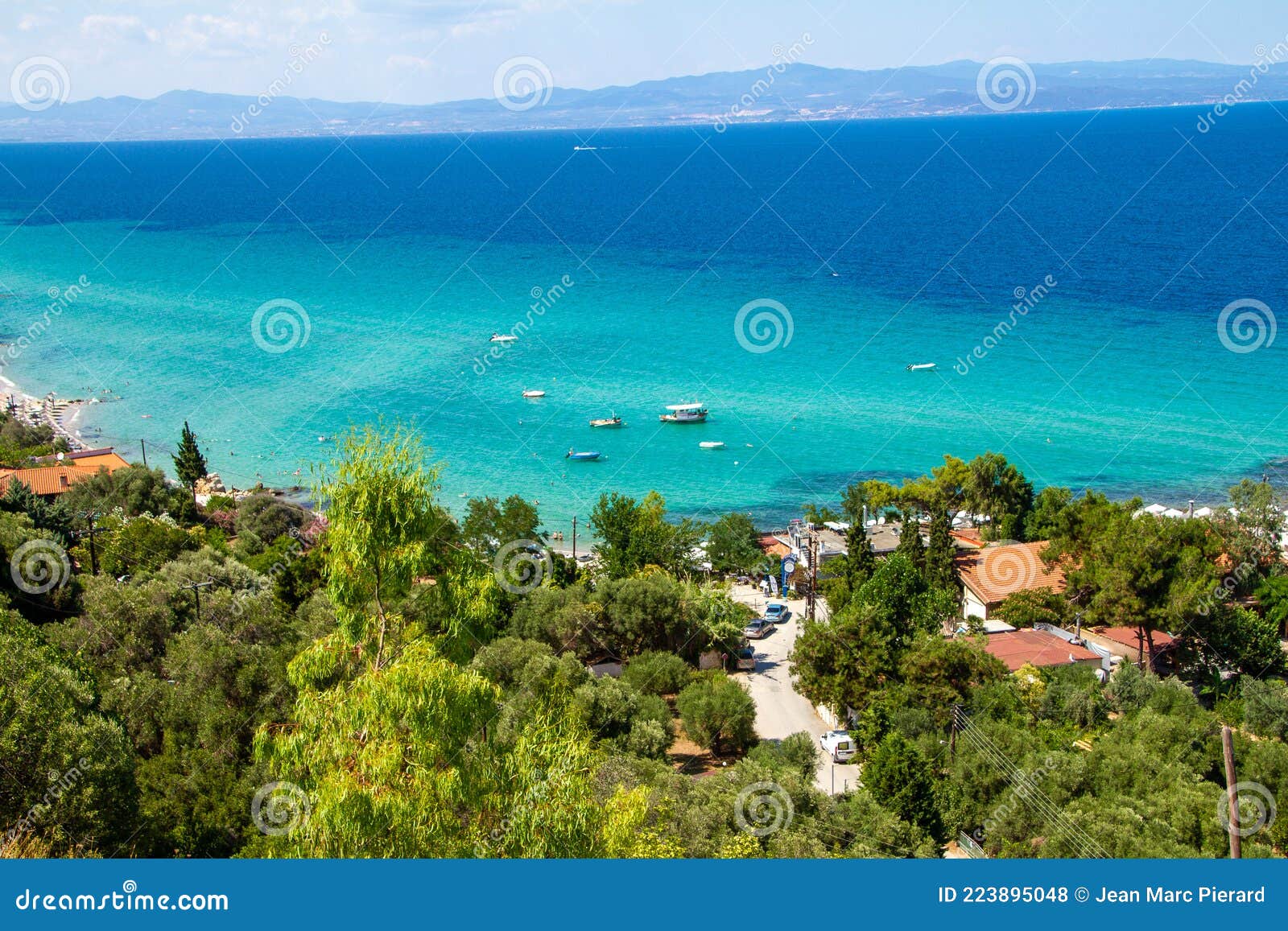 Greece, Elevated View of Afitos Beach Editorial Stock Photo - Image of ...