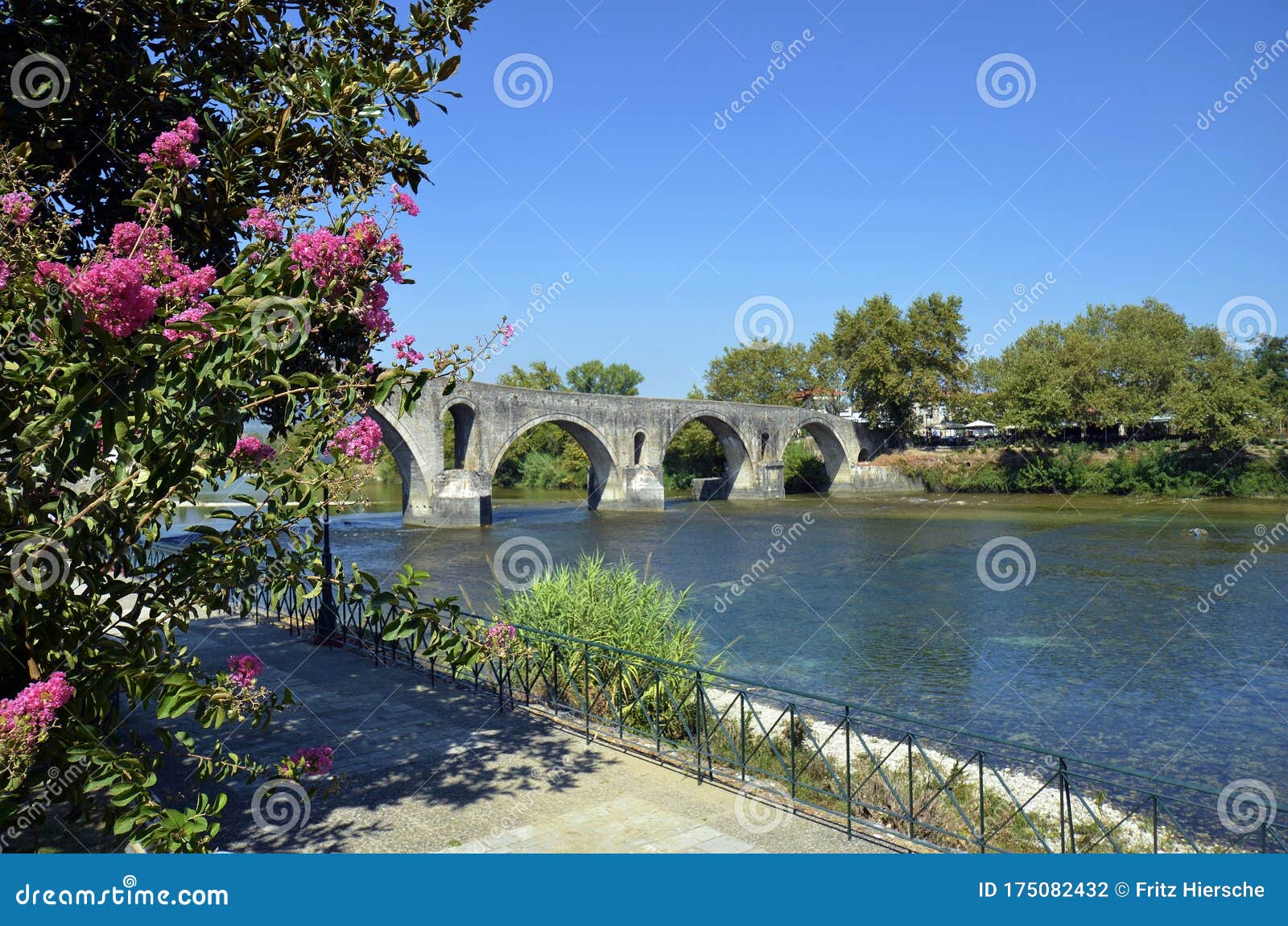 Greece, Epirus, Arta Bridge Stock Photo - Image of arachthos, foot ...
