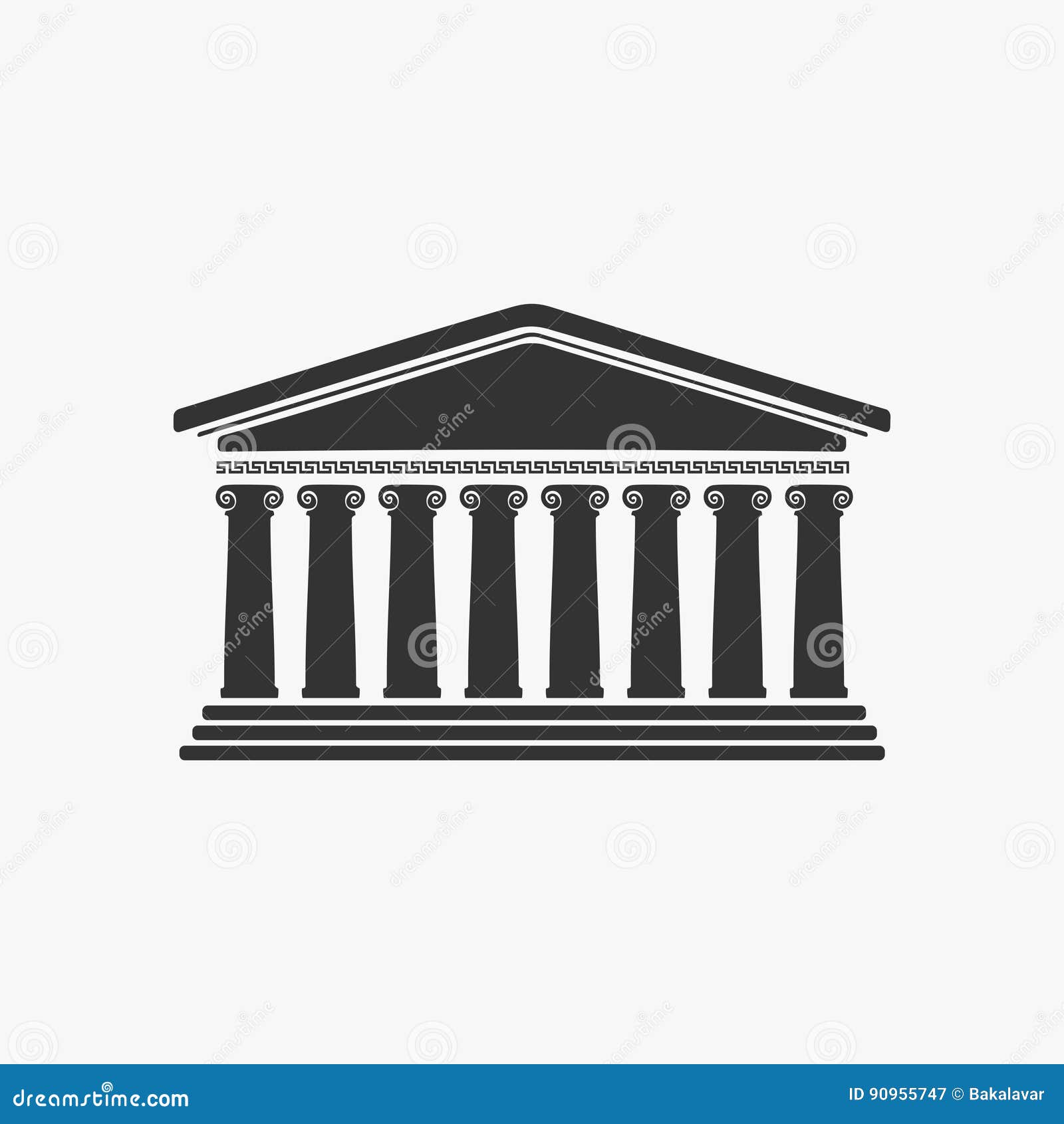 Greece Facade Historic Building Stock Illustration - Illustration of ...