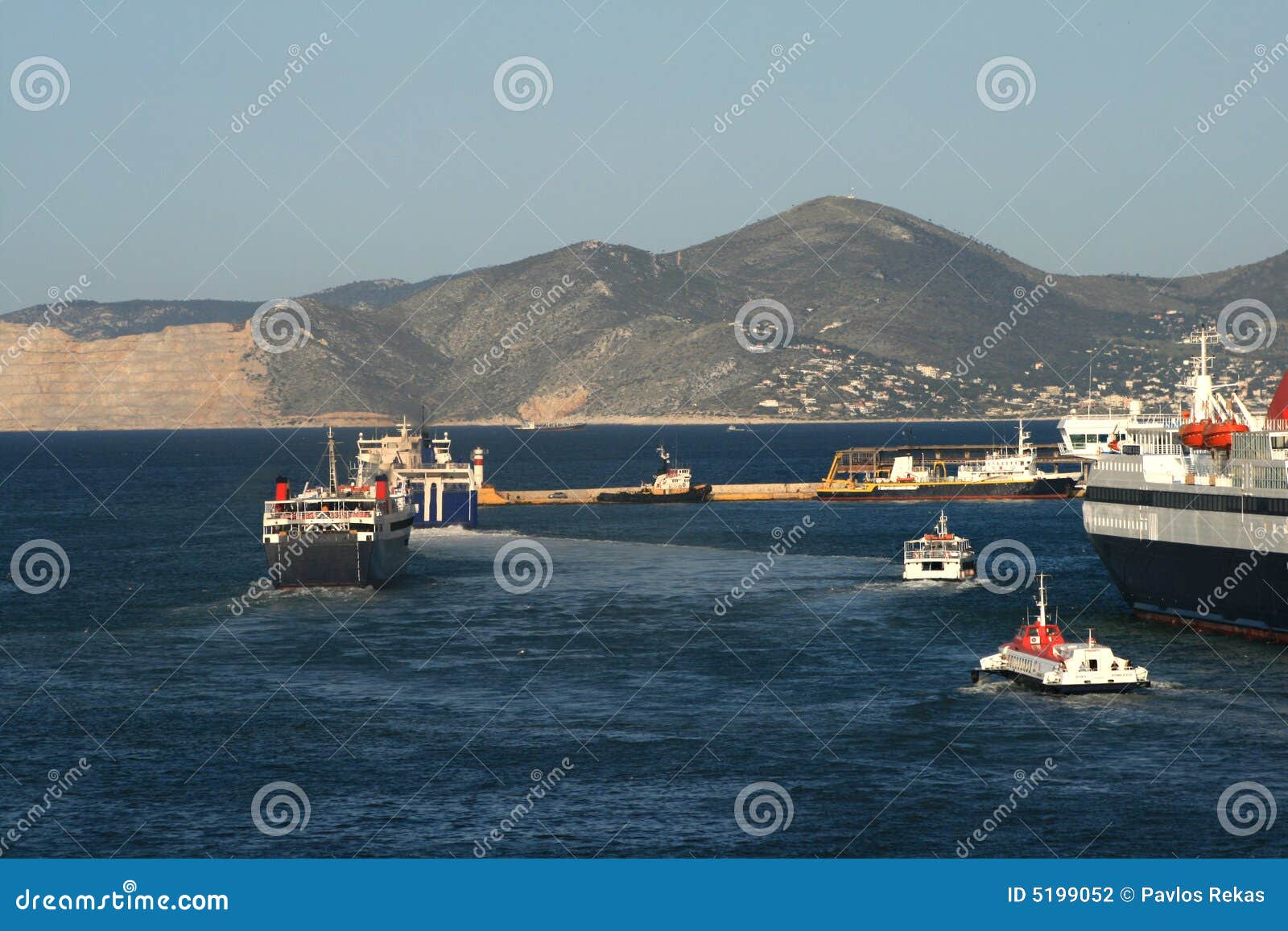 Greece, Ferry boat traffic stock photo. Image of transportation - 5199052