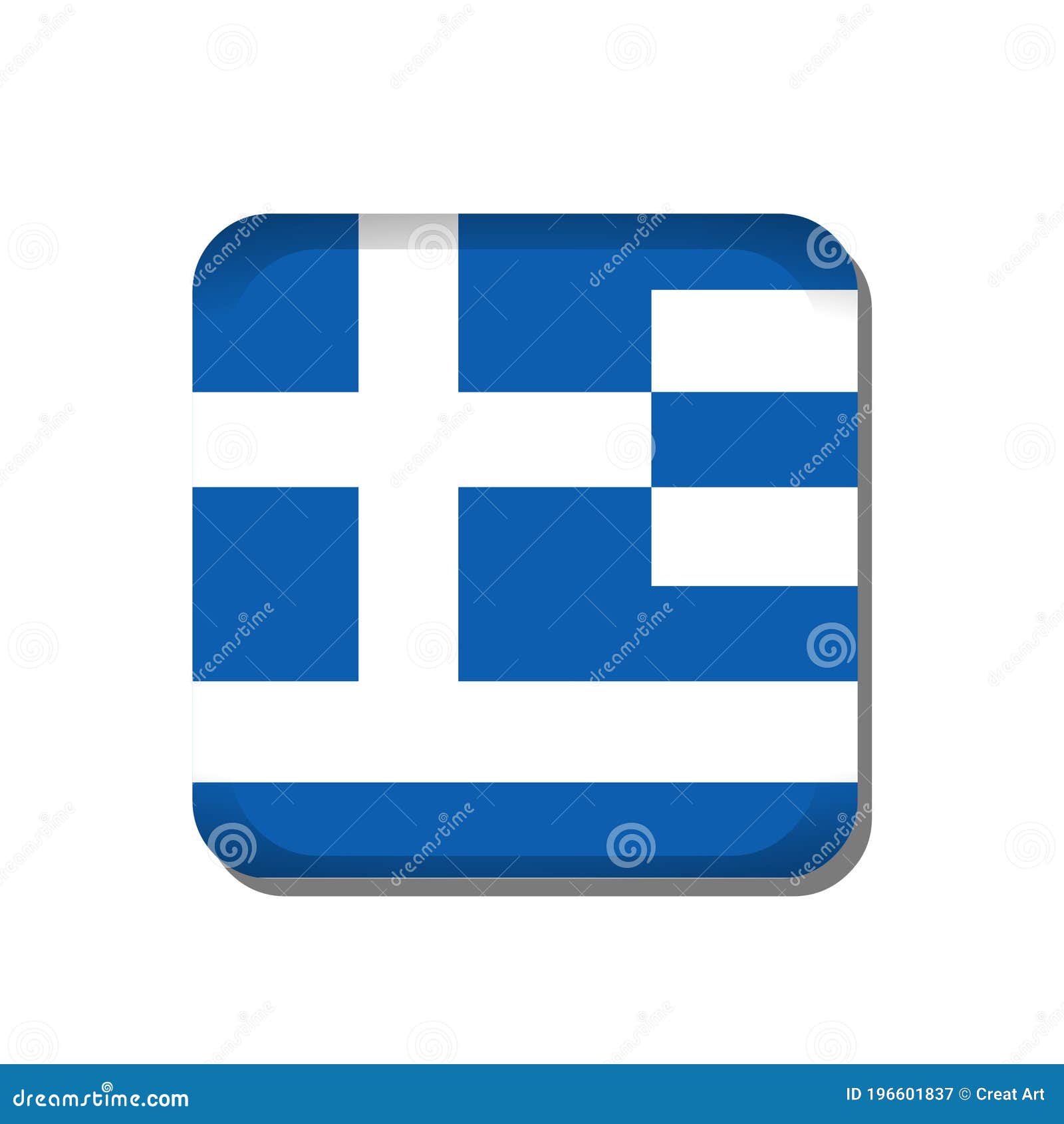 Greece Flag Button Icon Isolated on White Background Stock Vector ...