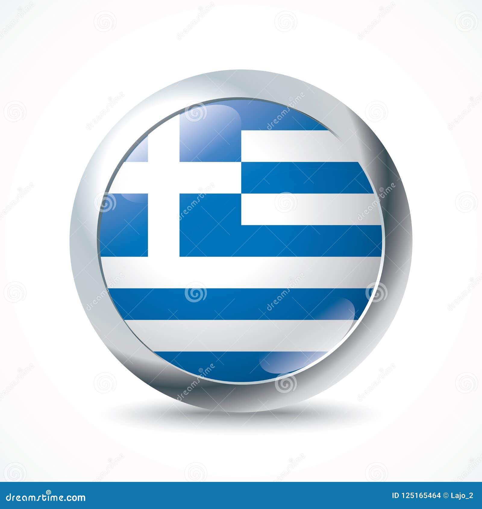 Greece flag button stock vector. Illustration of cutout - 125165464